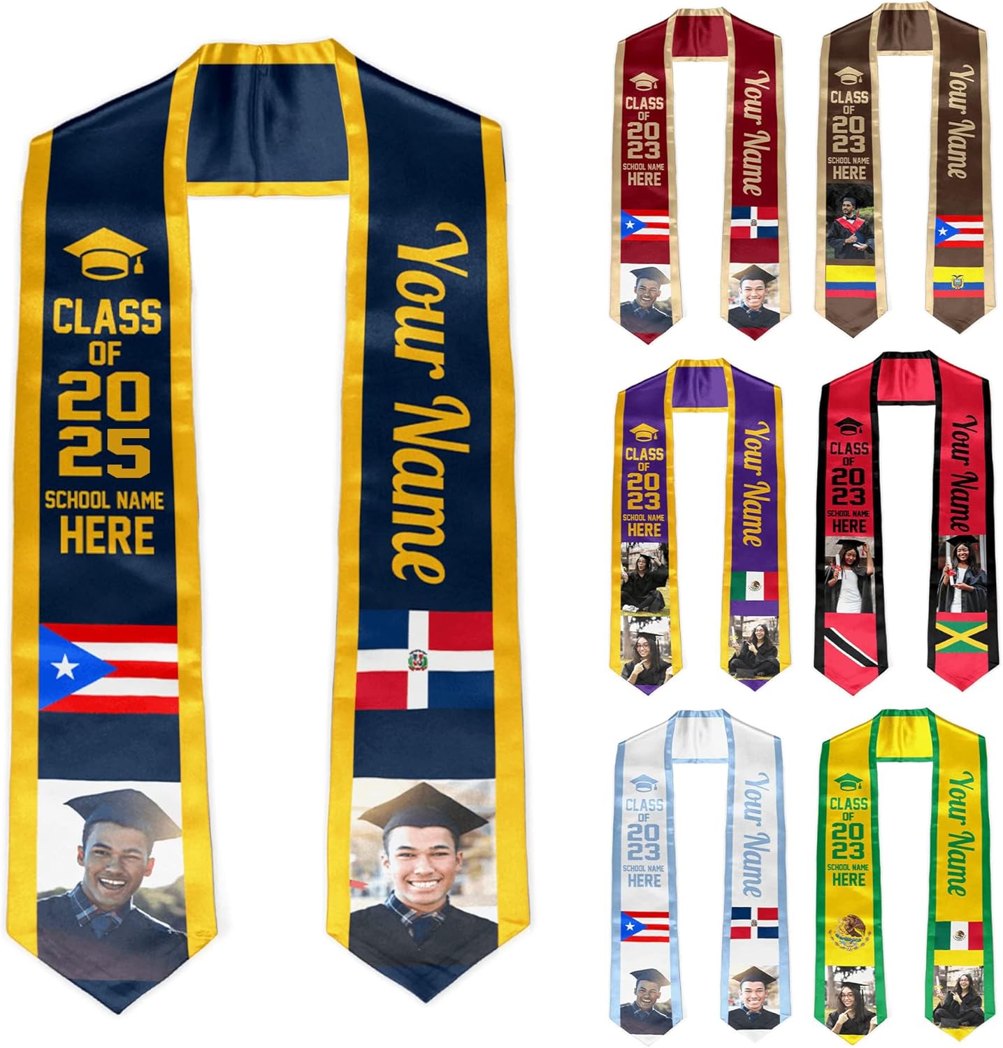 Amazon.com: Batorkpl Custom Graduation Stole Sash 2025 Customized ...