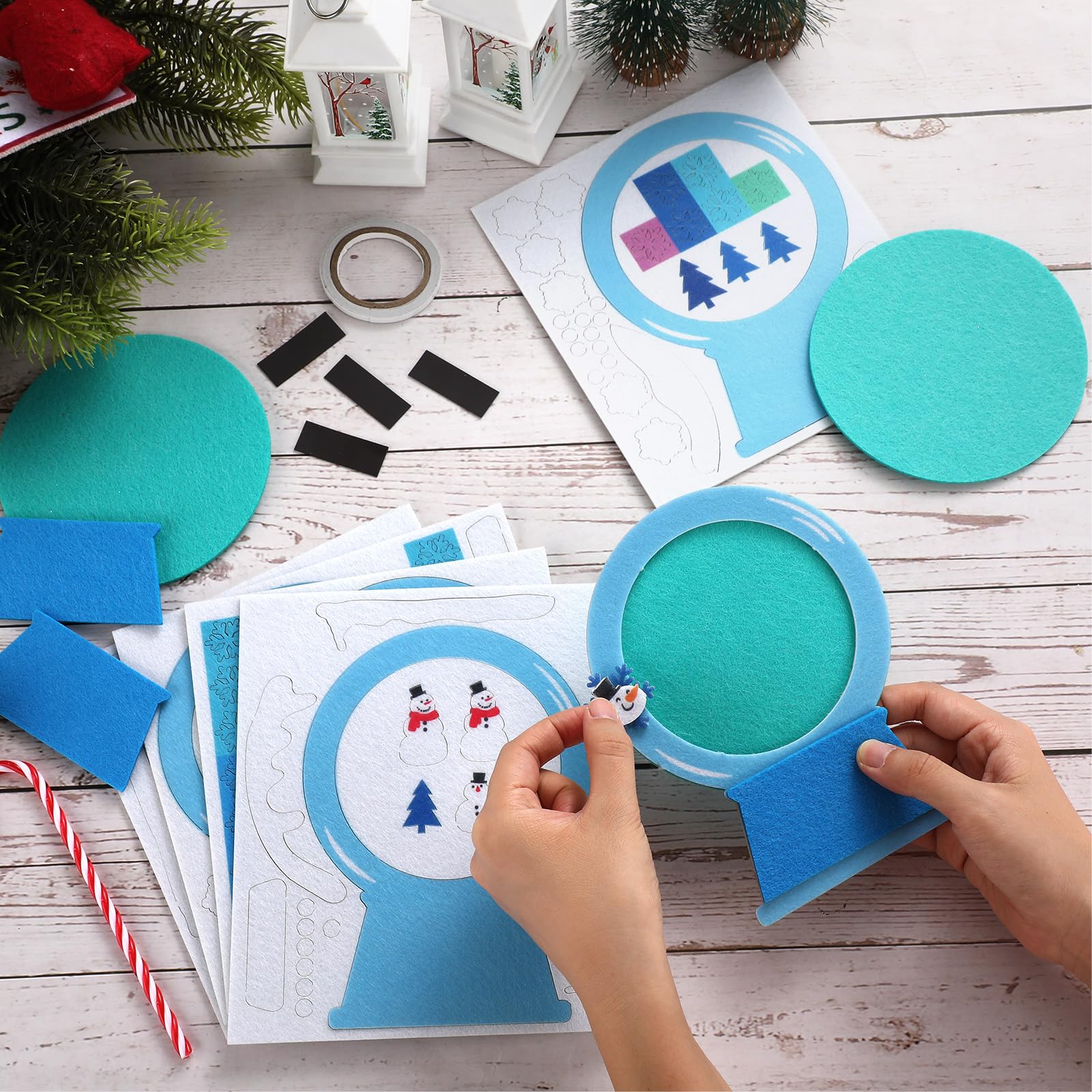 Snapklik.com : 30 Sets Snow Picture Frame Craft For Kids Christmas ...