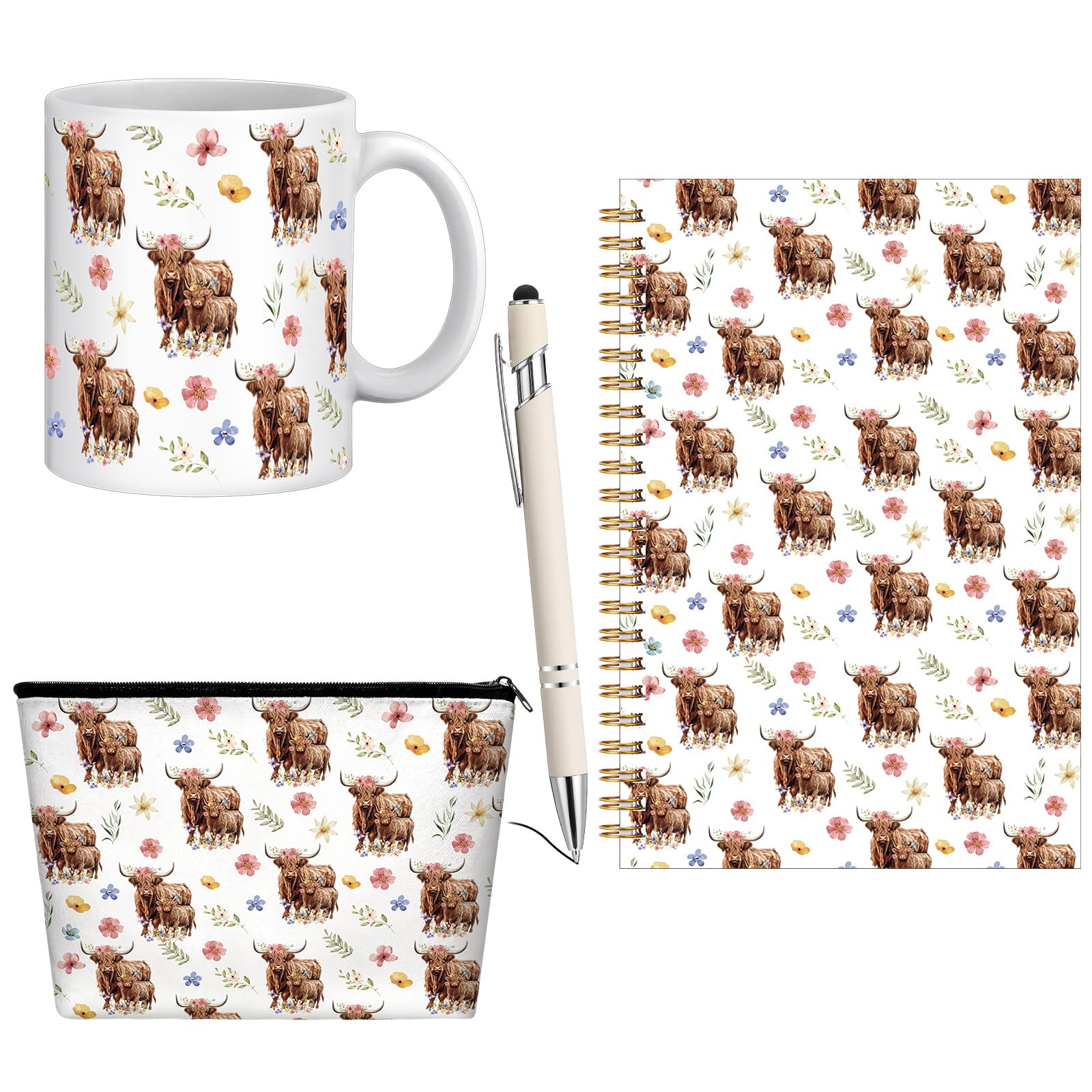 Amazon.com | Watersay 4 Pcs Highland Cow Gifts Christmas Gifts for Cow ...