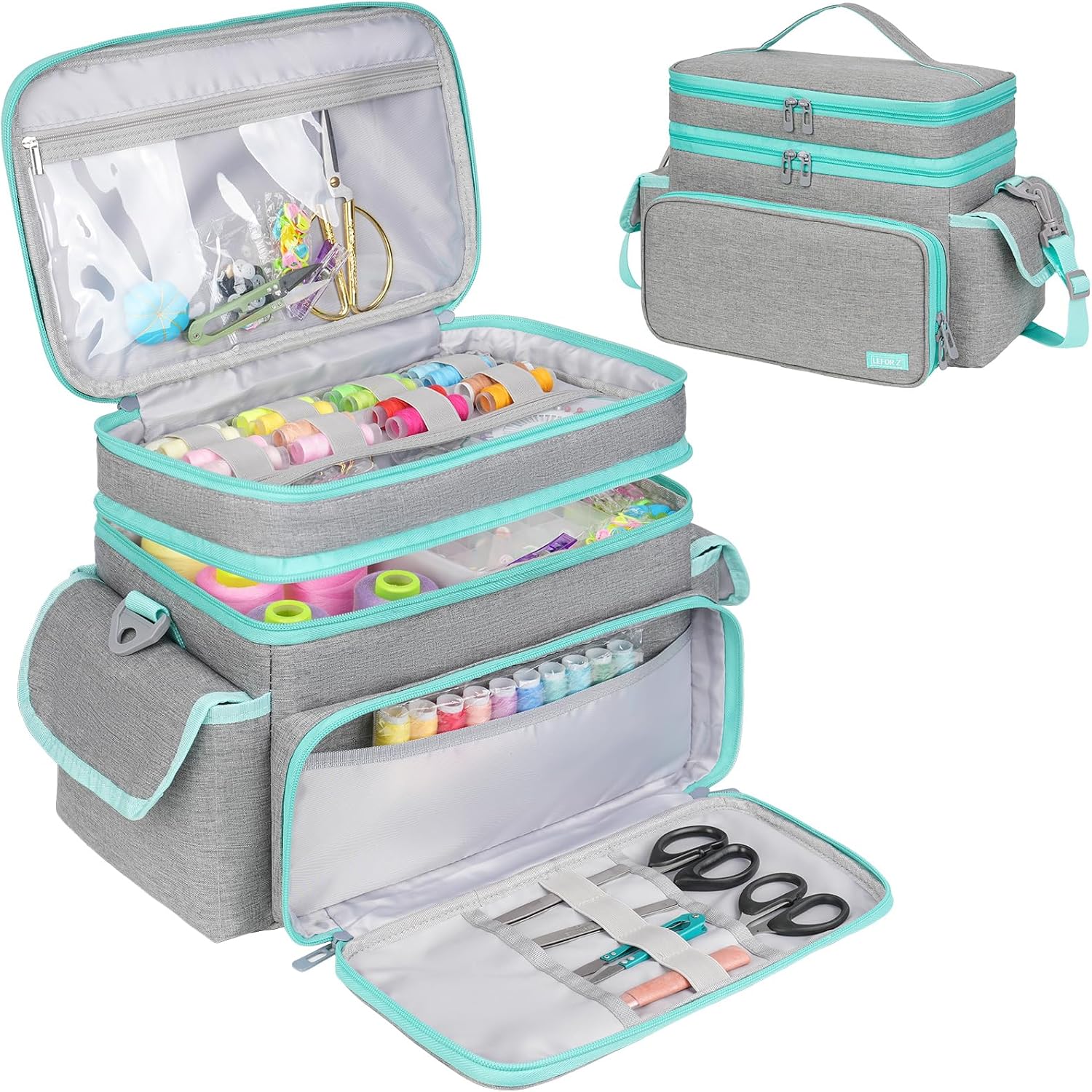 Amazon.com: Large Sewing Supplies Organizer,Double-Layer Sewing ...