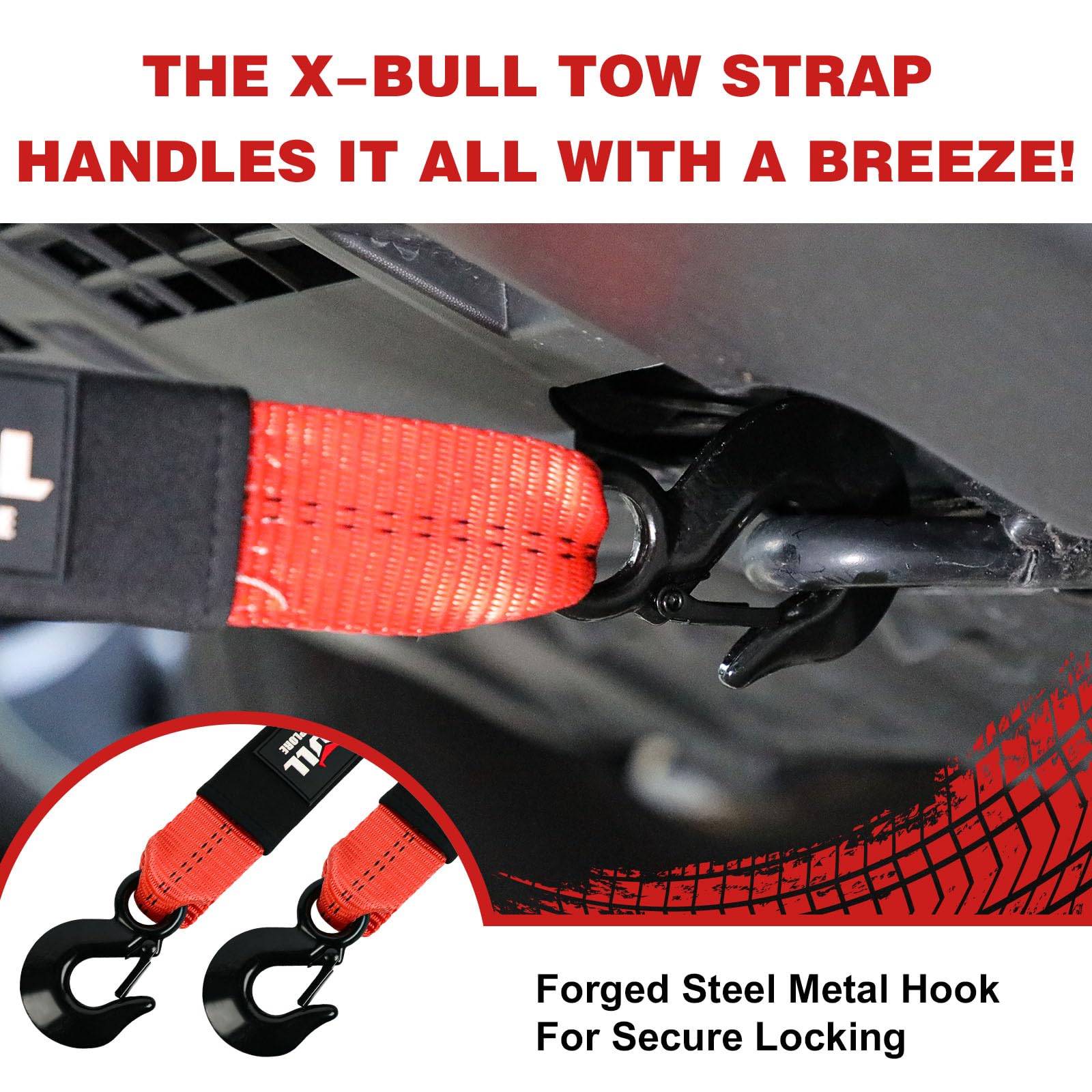 Snapklik.com : X-BULL Tow Strap (2 In X 20 Ft)