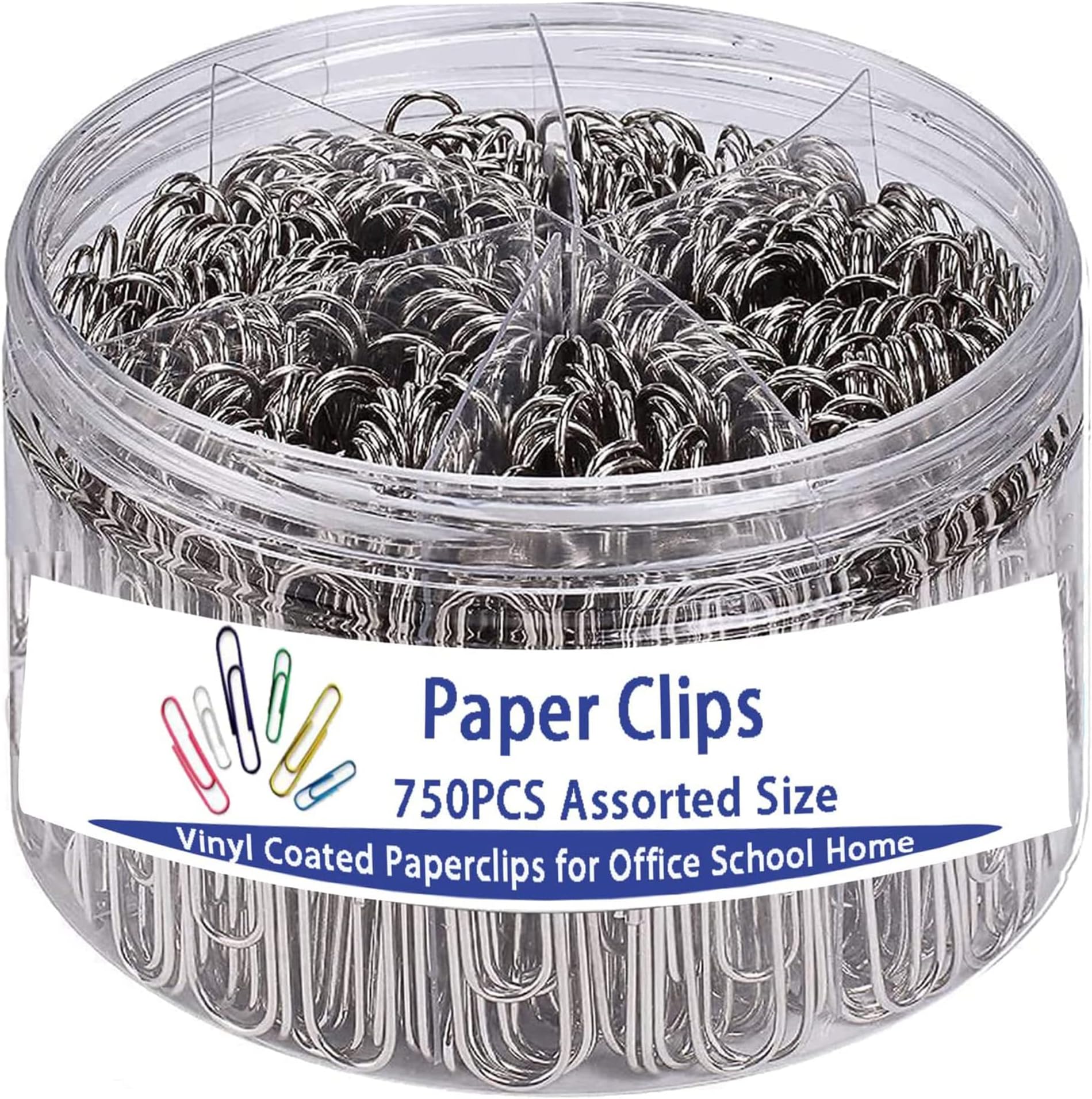 750pcs Paper Clips 100pcs 50mm+200pcs 33mm+450pcs 28mm Mixed Color ...