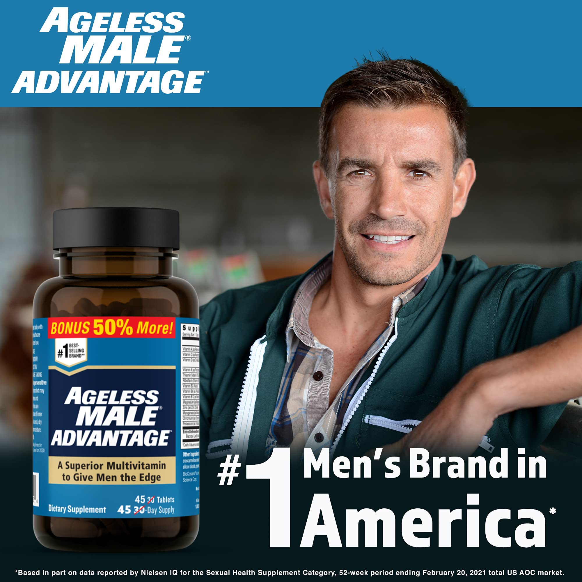 Snapklik.com : Ageless Male Advantage Premium Once A Day Multivitamin ...