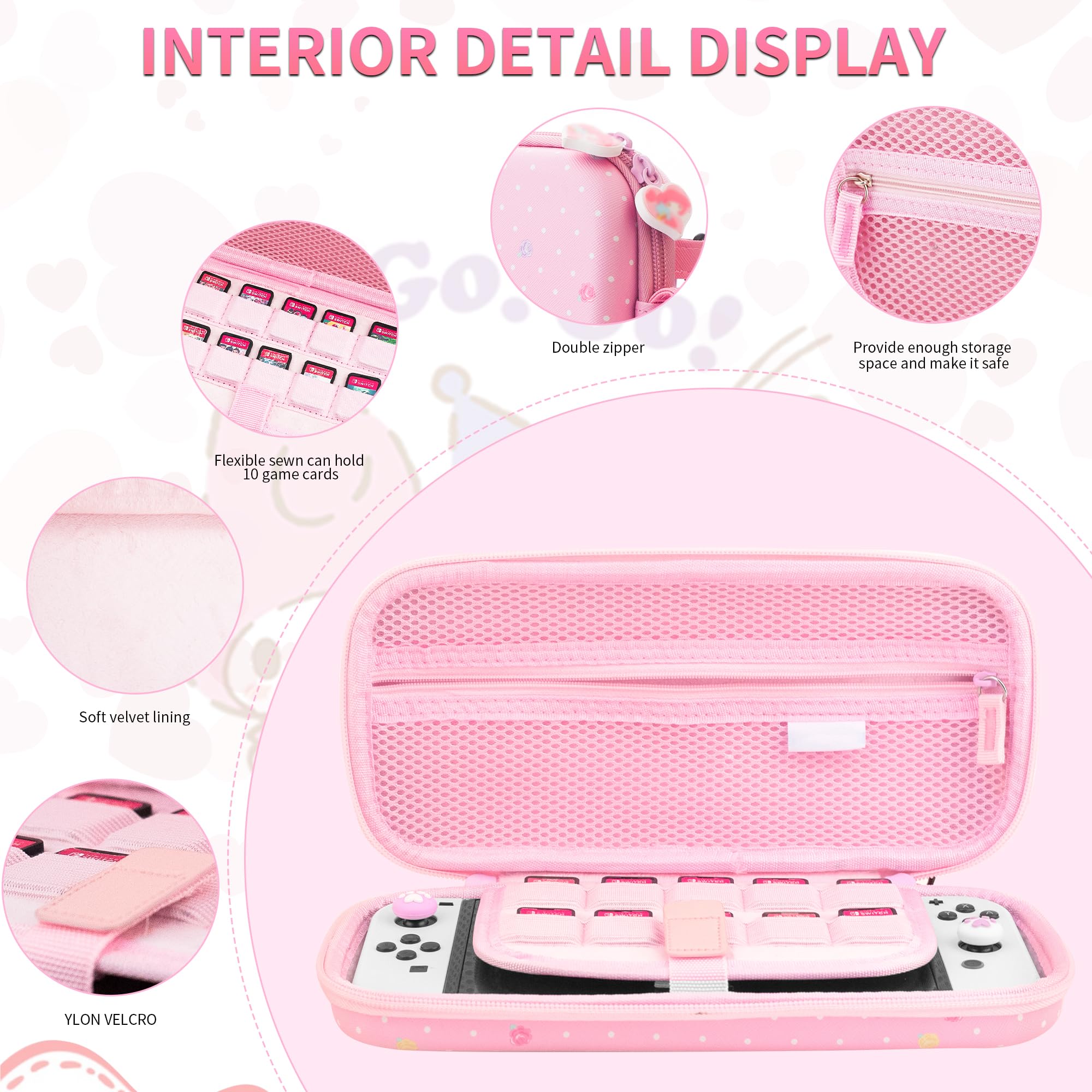 Snapklik.com : HYPERCASE Pink Carrying Case For Nintendo Switch/OLED ...