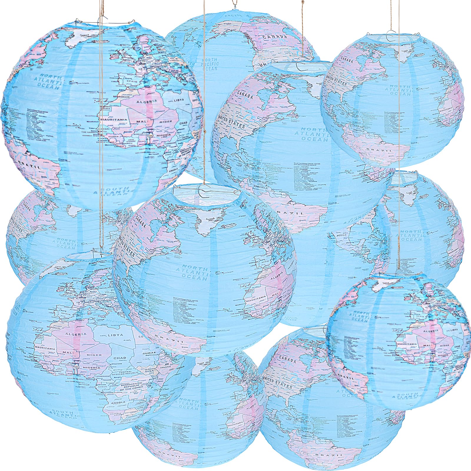 Globe Hanging Paper Lanterns, Around The world Earth Day Decorations ...