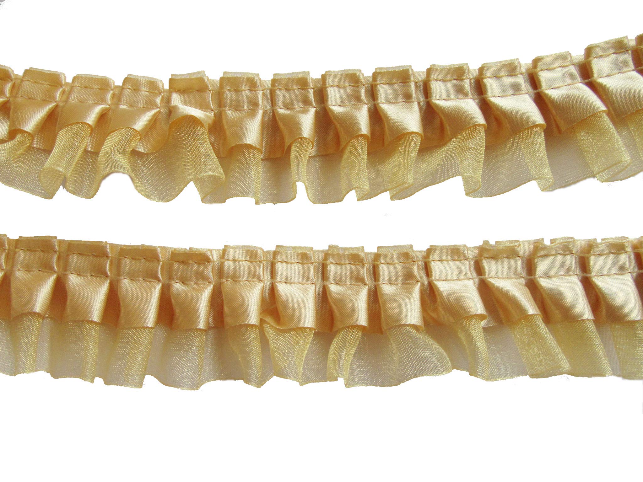 Snapklik.com : YYCRAFT Pack Of 5y Two Tone Satin Organza Lace Edge Trim ...