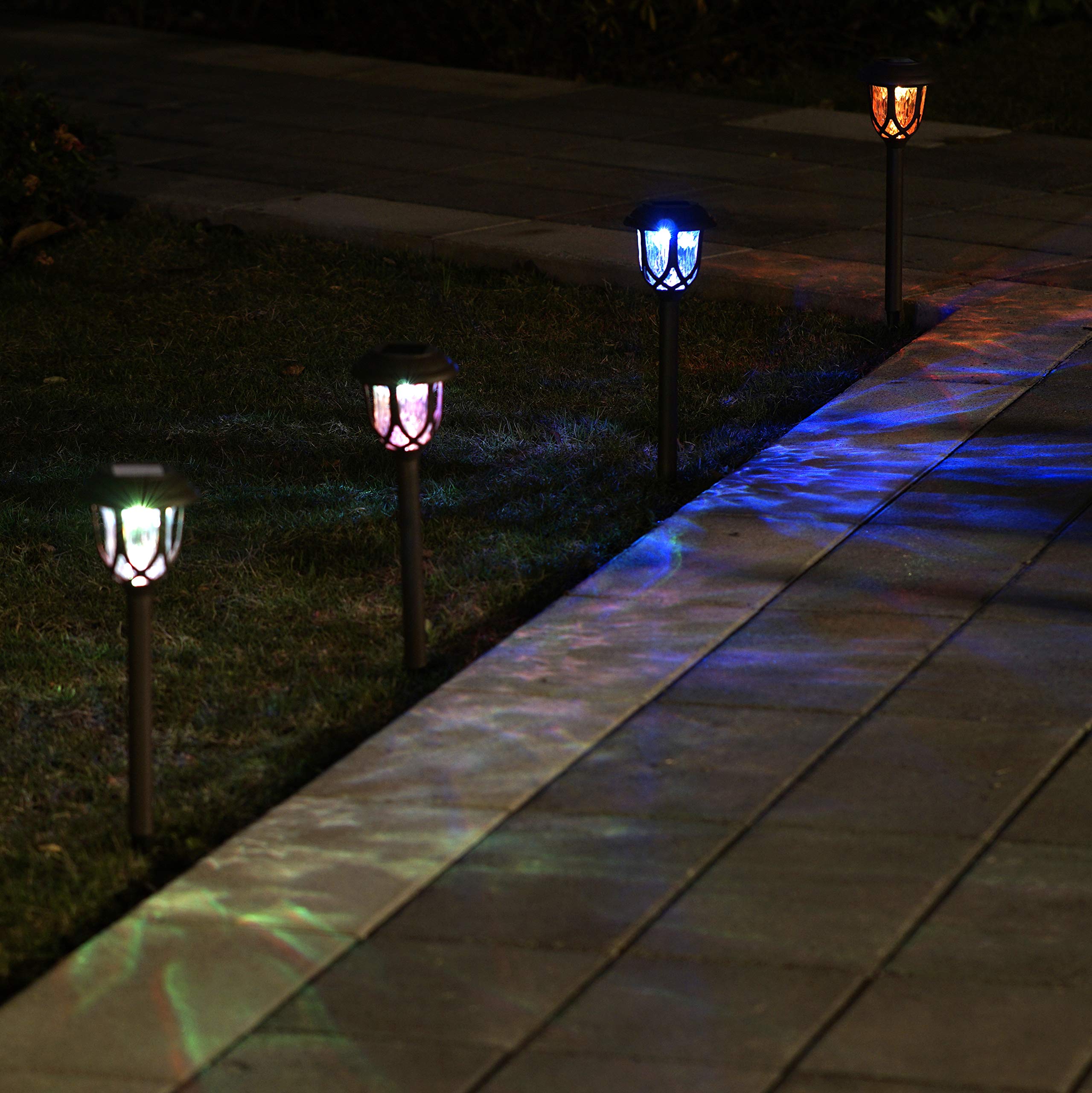 EXCMARK 10 Pack Color Changing Solar Lights Outdoor Decorative, Solar ...