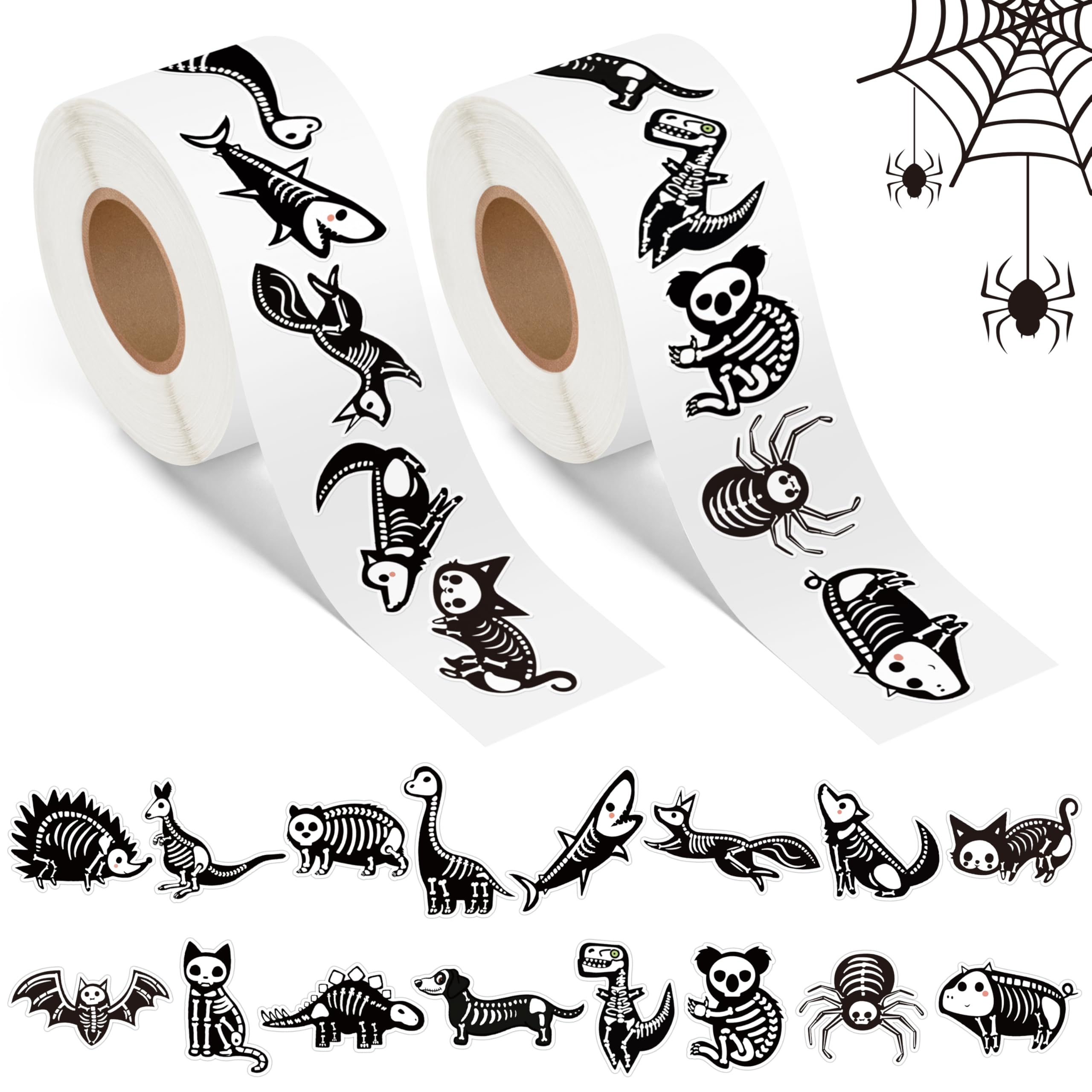 Amazon.com: RicaBili Halloween Animal Skeleton Stickers - 1000Pcs ...