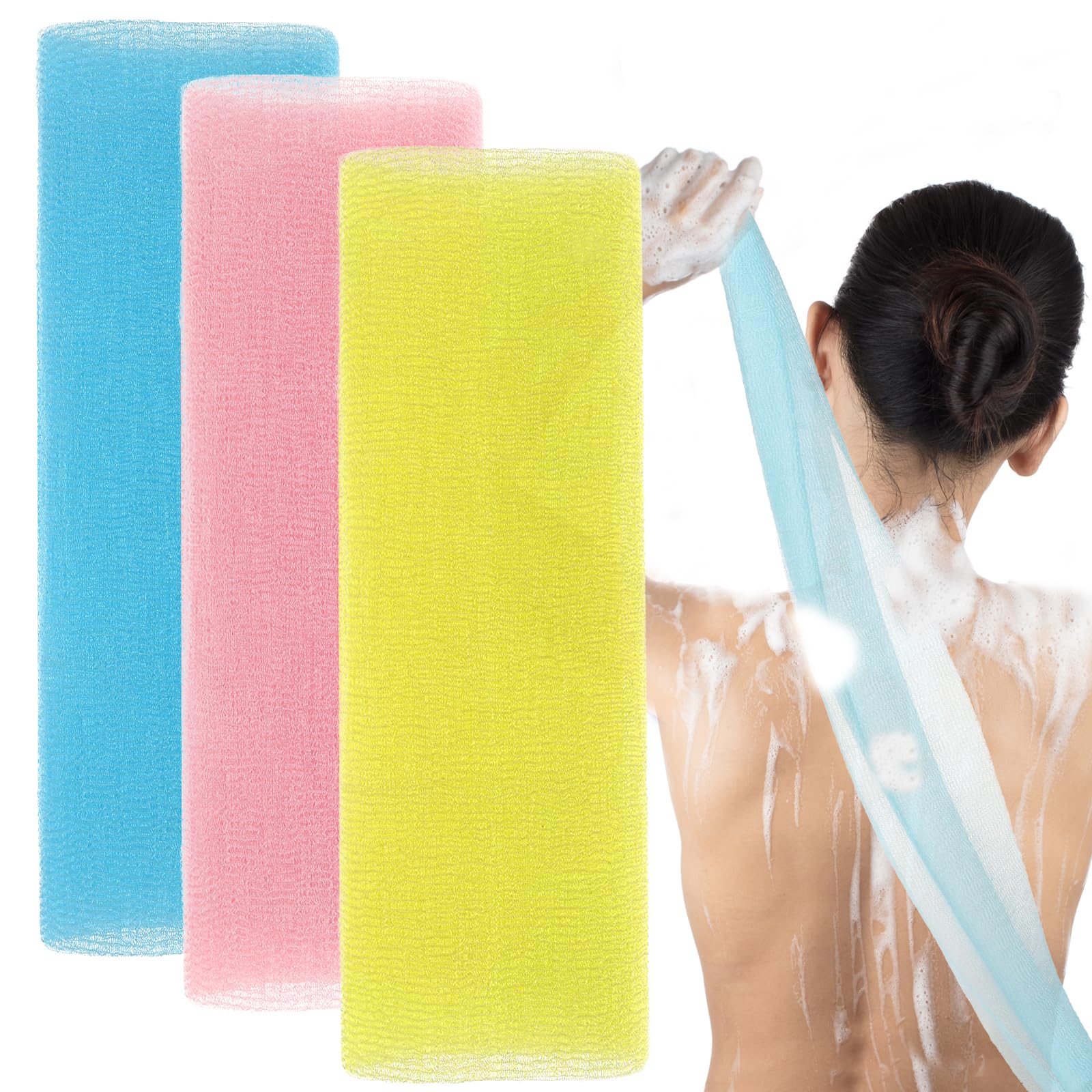 Amazon.com: 3 Pcs Exfoliating Washcloth, 35 Inch Exfoliating Body ...