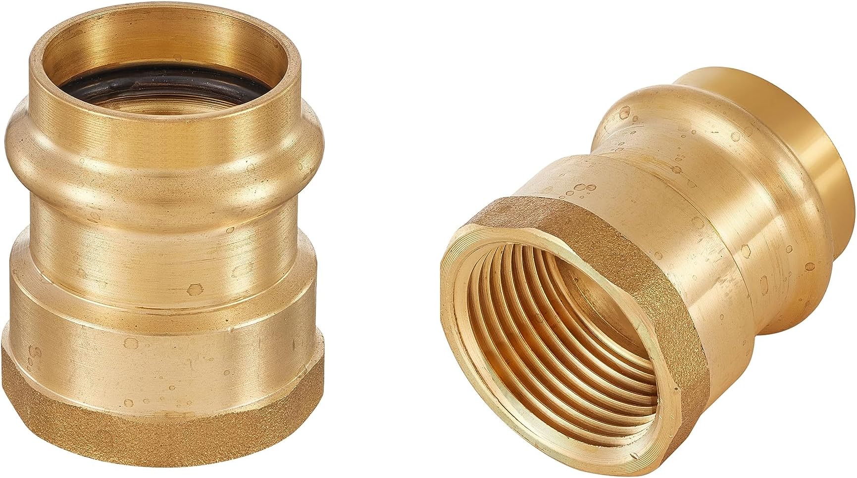 (Pack of 2) EFIELD Press Brass Female Adapter,1-Inch Press Fit x 1-inch ...