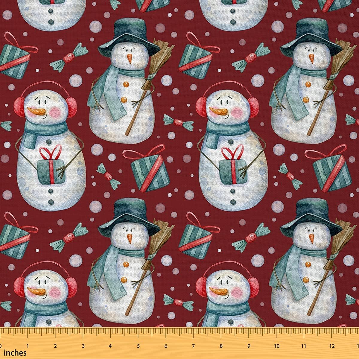 Amazon.com: Christmas Quilting Panels - Snowman, Merry Xmas Retro ...