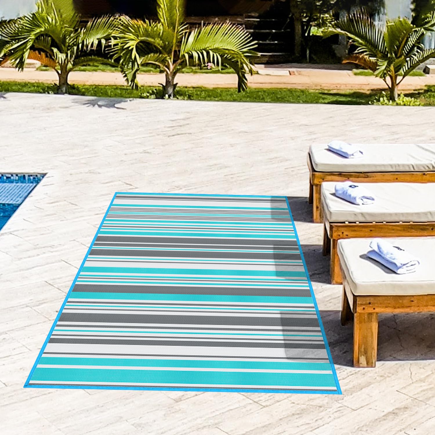 Snapklik.com : Outdoor Plastic Straw Patio Rug - Camping Waterproof