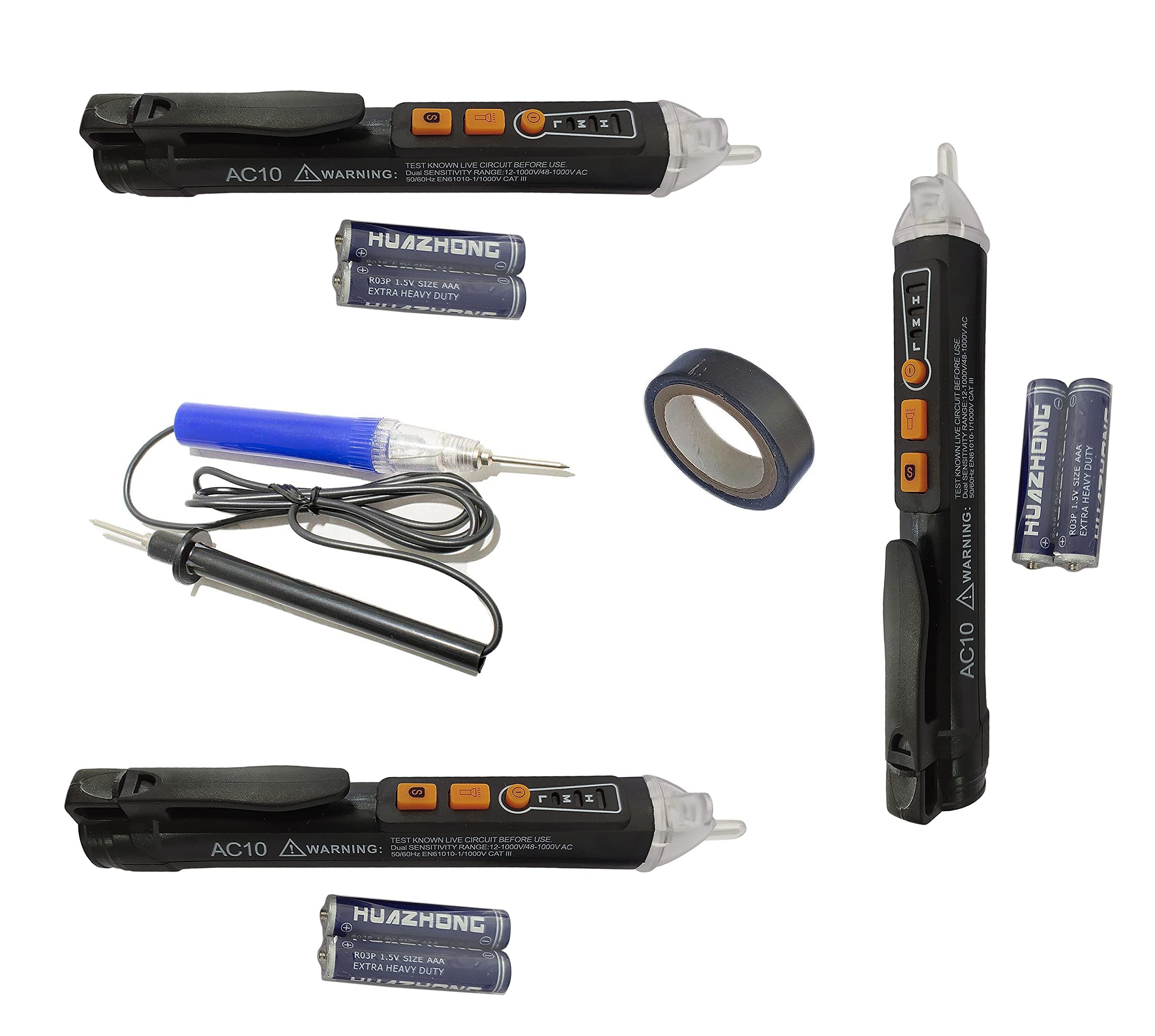 Inditrust 1pc Continuity Tester Electric Tape And 3pc Voltage Tester ...