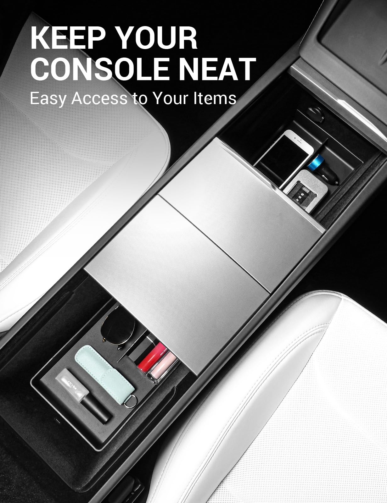 Snapklik.com : 2024 Tesla Model 3 Center Console Organizer Tray TPE ...