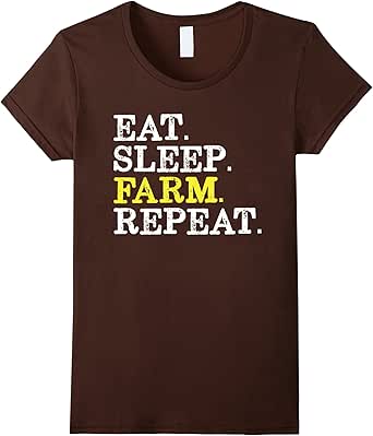 Amazon.com: Eat Sleep Farm Repeat - funny farming shirt gift for farmer ...