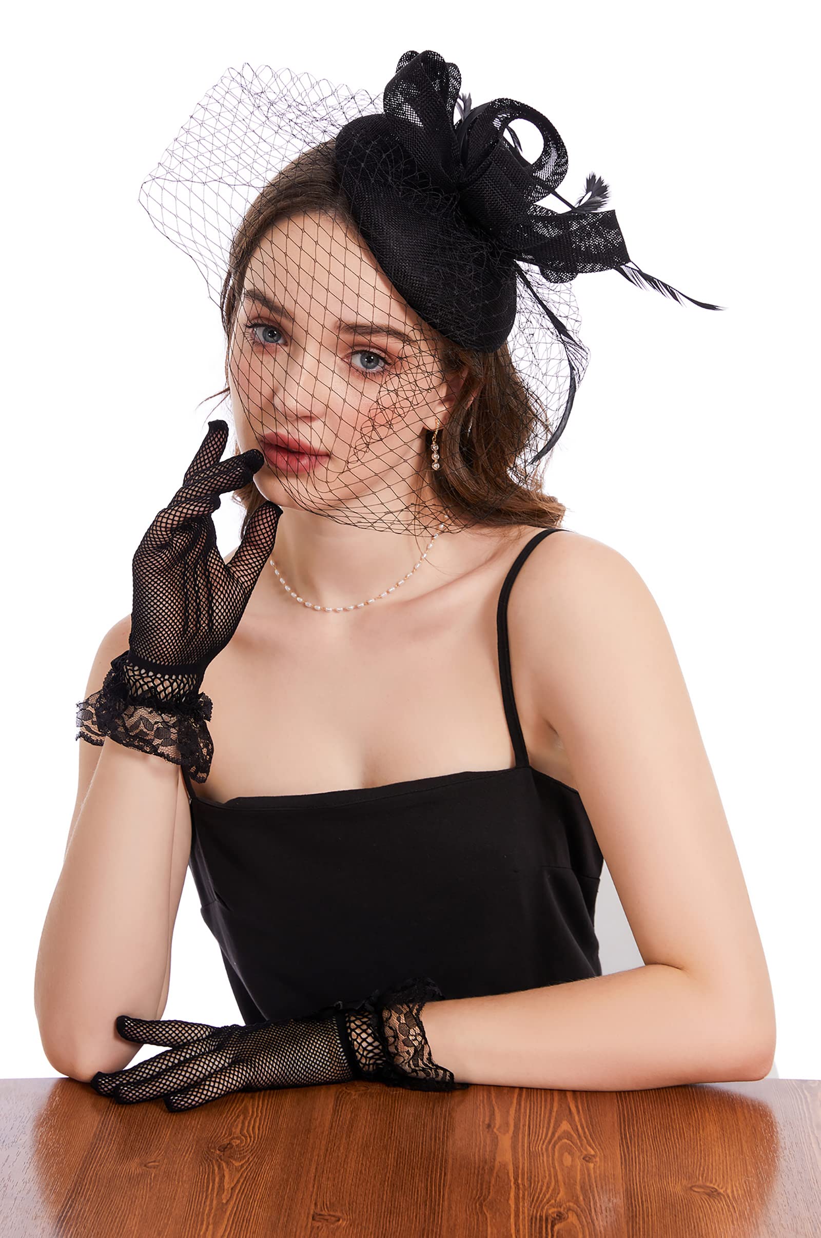 Snapklik.com : Fascinator Hat Veil Feather Tea Party Pillbox Derby Hat Fascinators Hair Clip ...