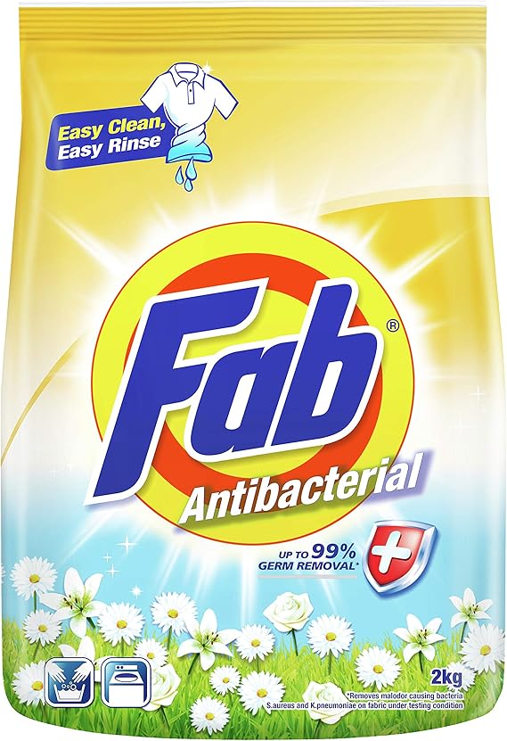 Fab Powder Detergent, Anti-Bacterial, 1.9kg : Amazon.sg: Health ...