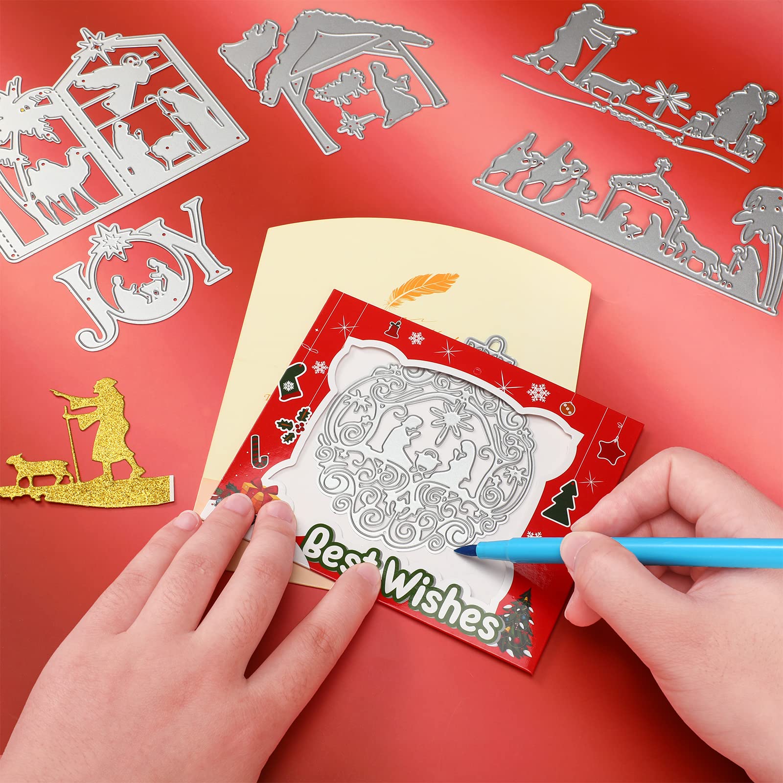 Snapklik.com : 6 Pieces Nativity Christmas Dies Cutting Metal Craft Die ...