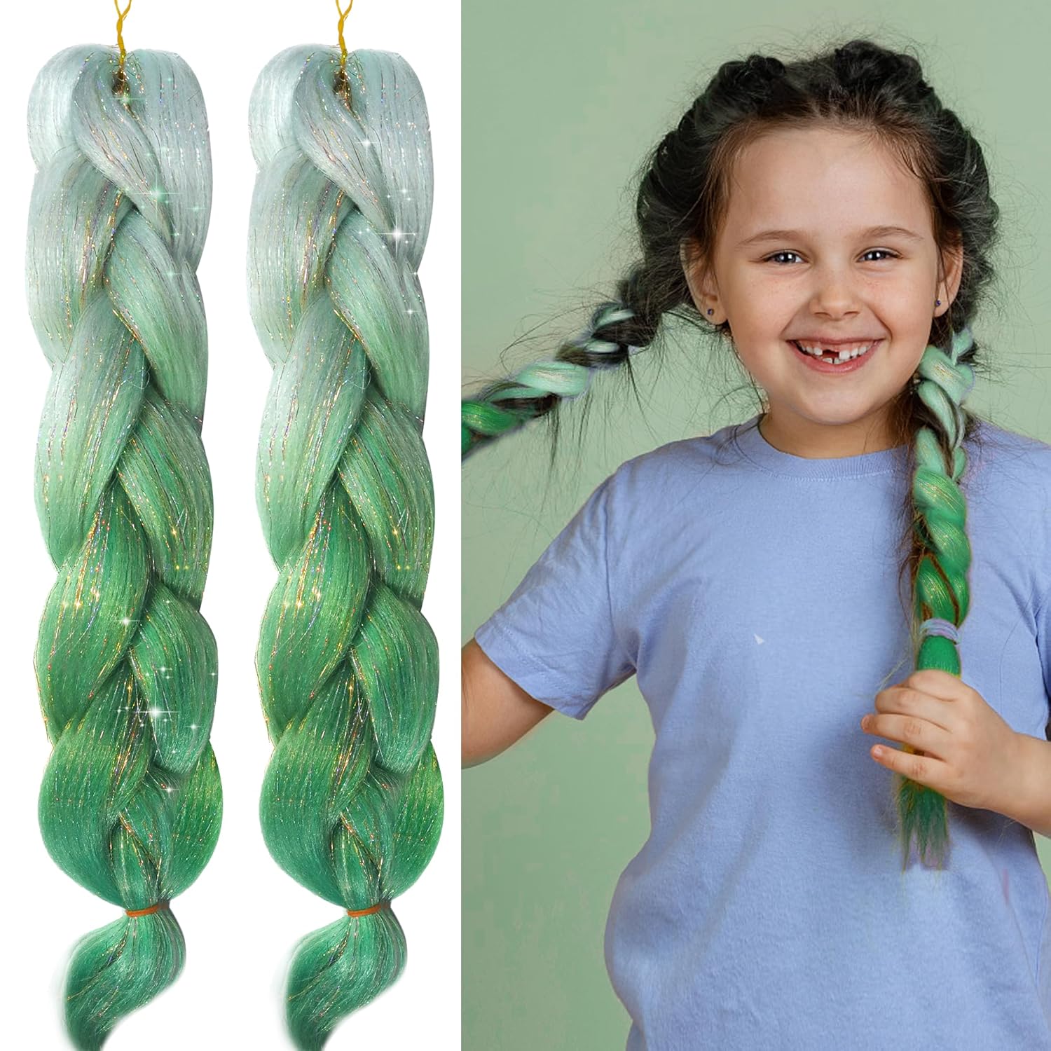 Amazon.com : 2Pcs Upgraded Ombre Braiding Hair with Hair Extension ...