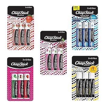 Amazon.com: ChapStick Classic Collection Flavored Lip Balm Tubes Pack ...