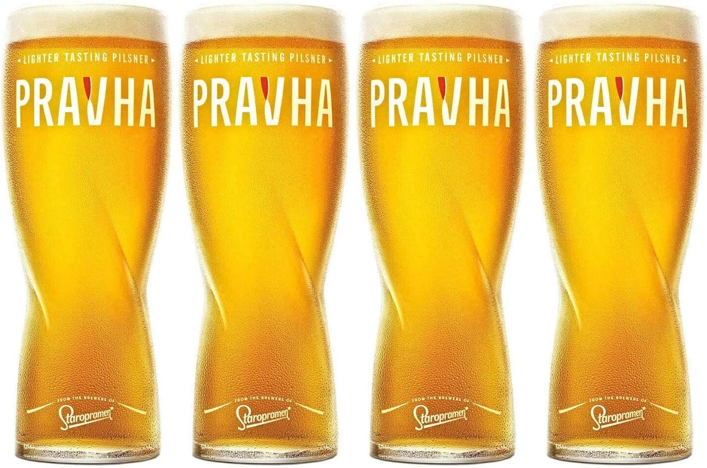 Pravha Beer Branded Pint Glass 20oz / 57cl (4) : Amazon.co.uk: Home ...