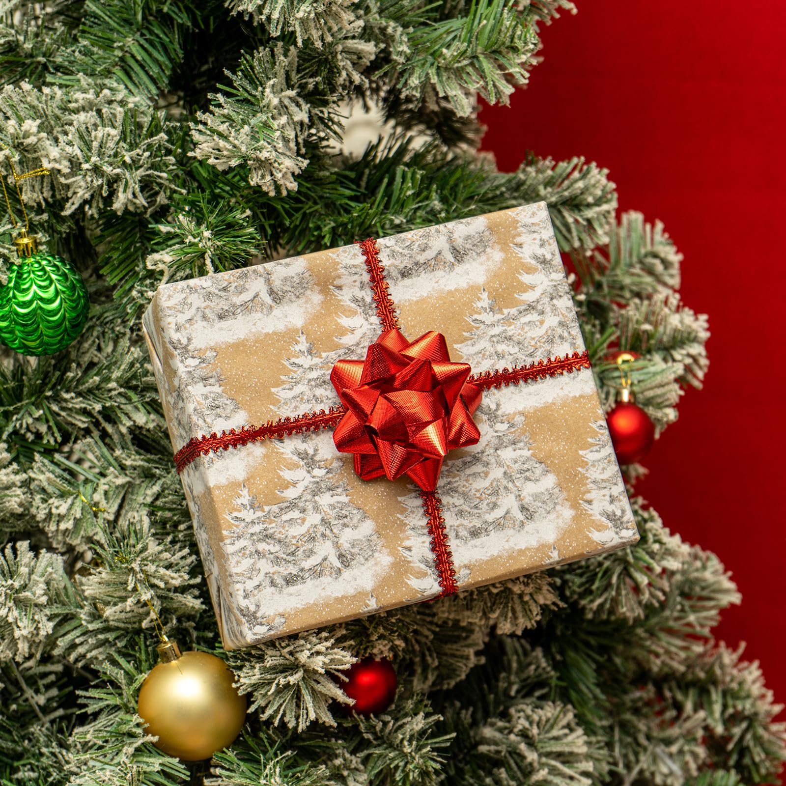 Snapklik.com : RUSPEPA Christmas Wrapping Paper, Jumbo Roll Kraft Paper