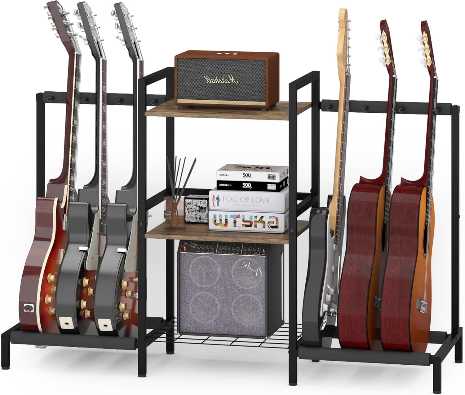 Amazon.com: Guitar Stand 6 Space for Multiple Guitars, Multi Guitar ...