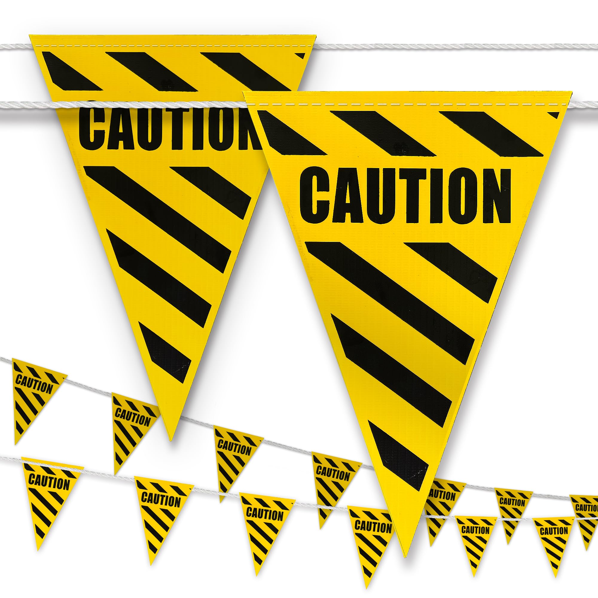 Amazon.com: NACARUM [7''x10''x36ft] "CAUTION" Pennant banner flag Warn ...