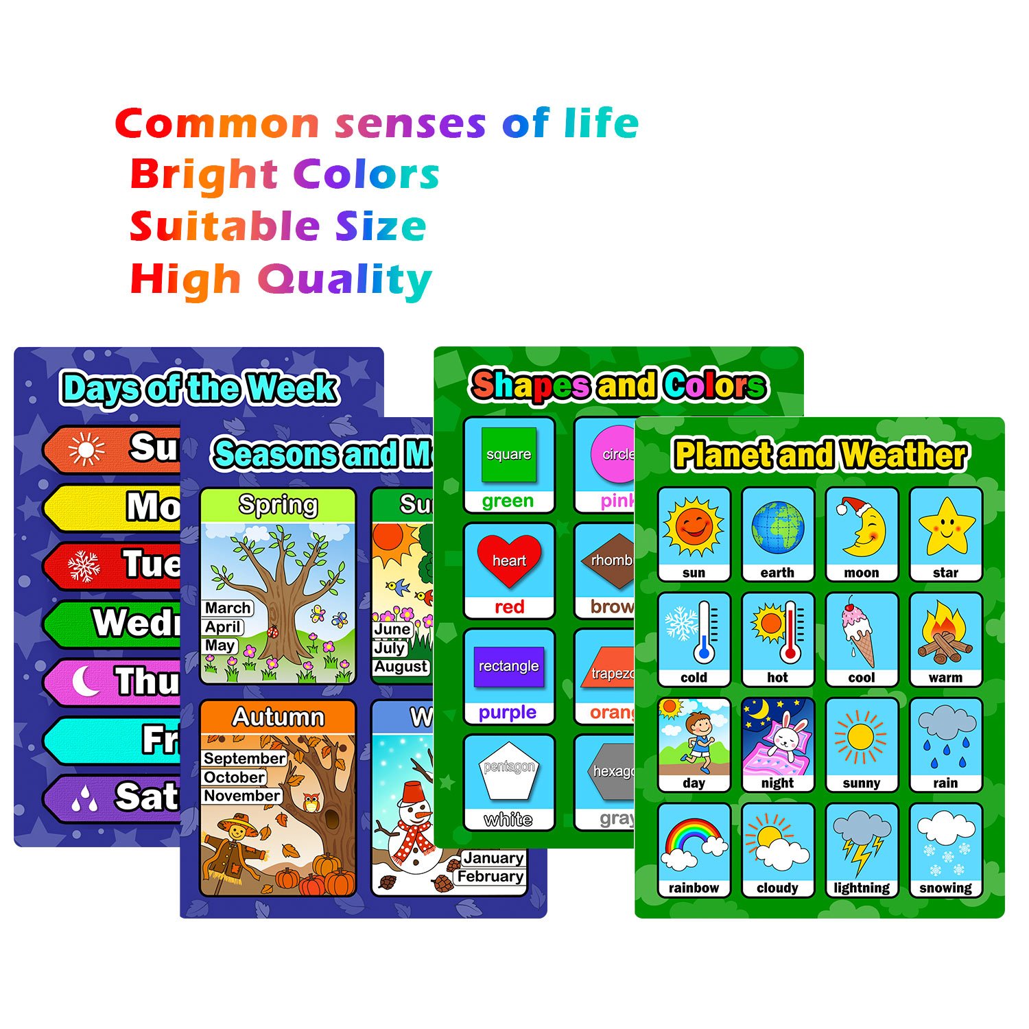 Buy Bememo 4 Pieces Educational Learning Posters Days Of The Week buy-bememo-4-pieces-educational-learning-posters-days-of-the-week