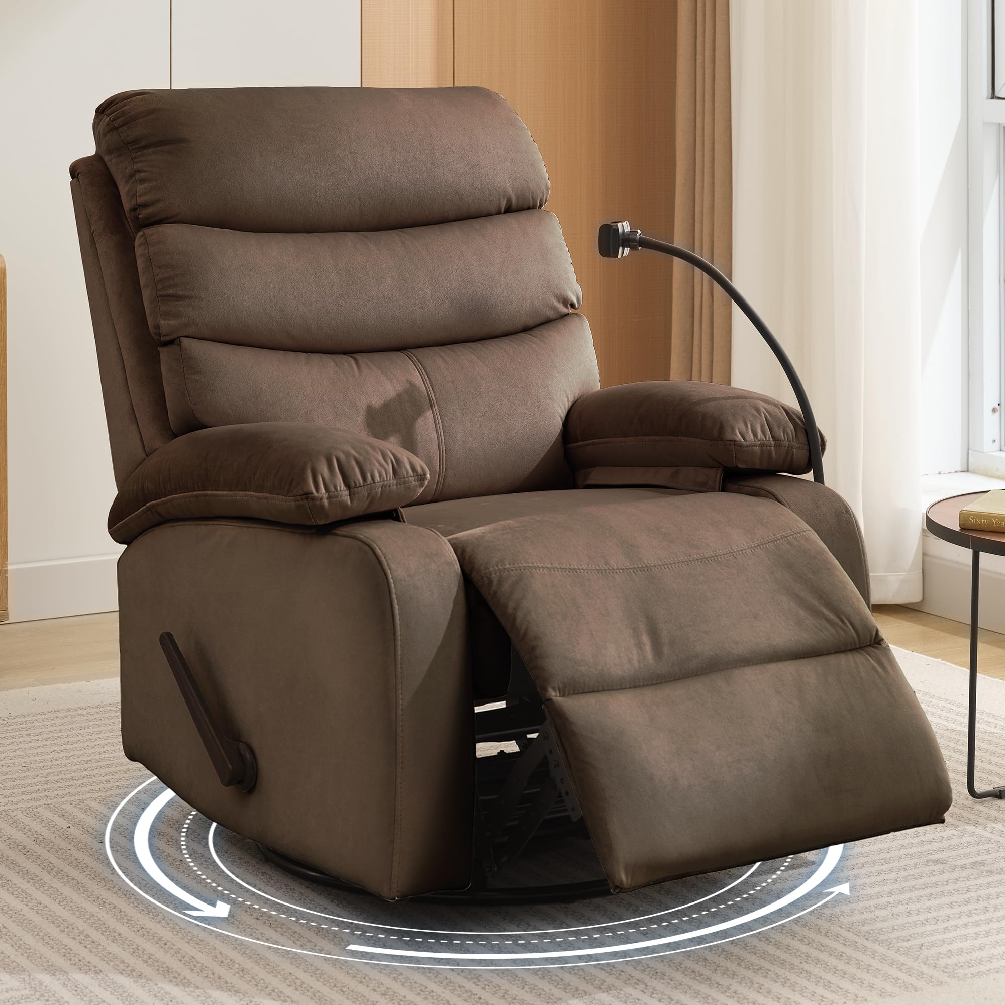 Amazon.com: GNMLP2020 Swivel Rocker Recliner Chair for Adults, Rocking ...