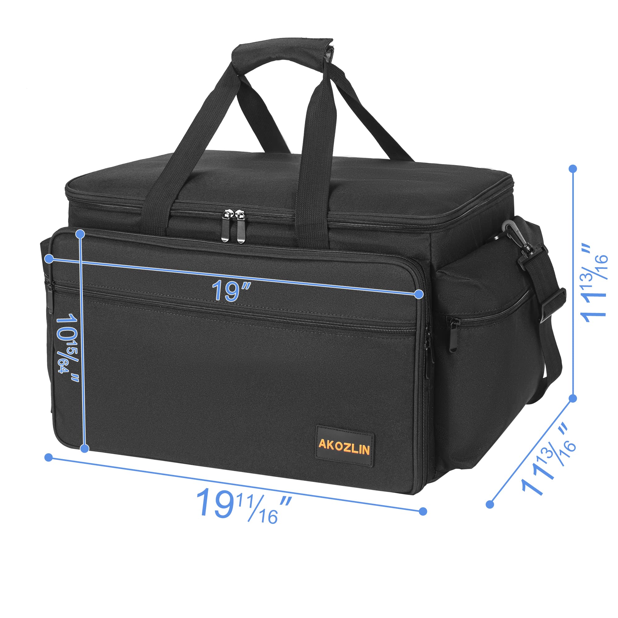 AKOZLIN Cable File Bag with Detachable Dividers, DJ Gig Bag Cord ...