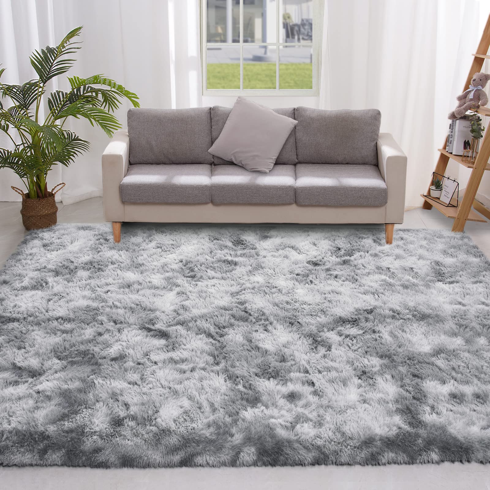 Vocrite Fluffy Rug for Living Room, 6'x9' Large Shag Plush Area Rug ...
