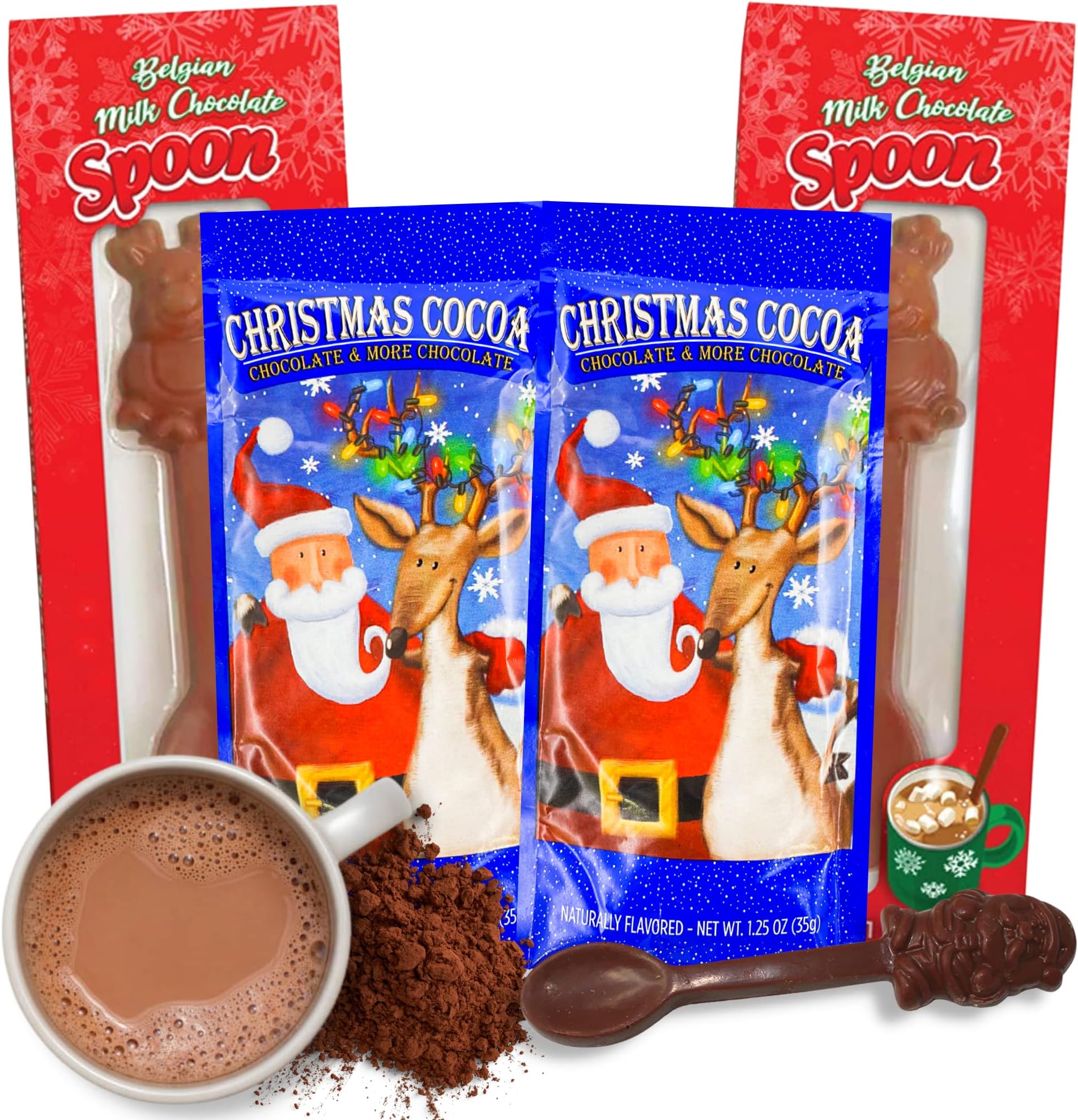 Amazon.com : Christmas Hot Cocoa Powder with Belgian Milk Chocolate ...