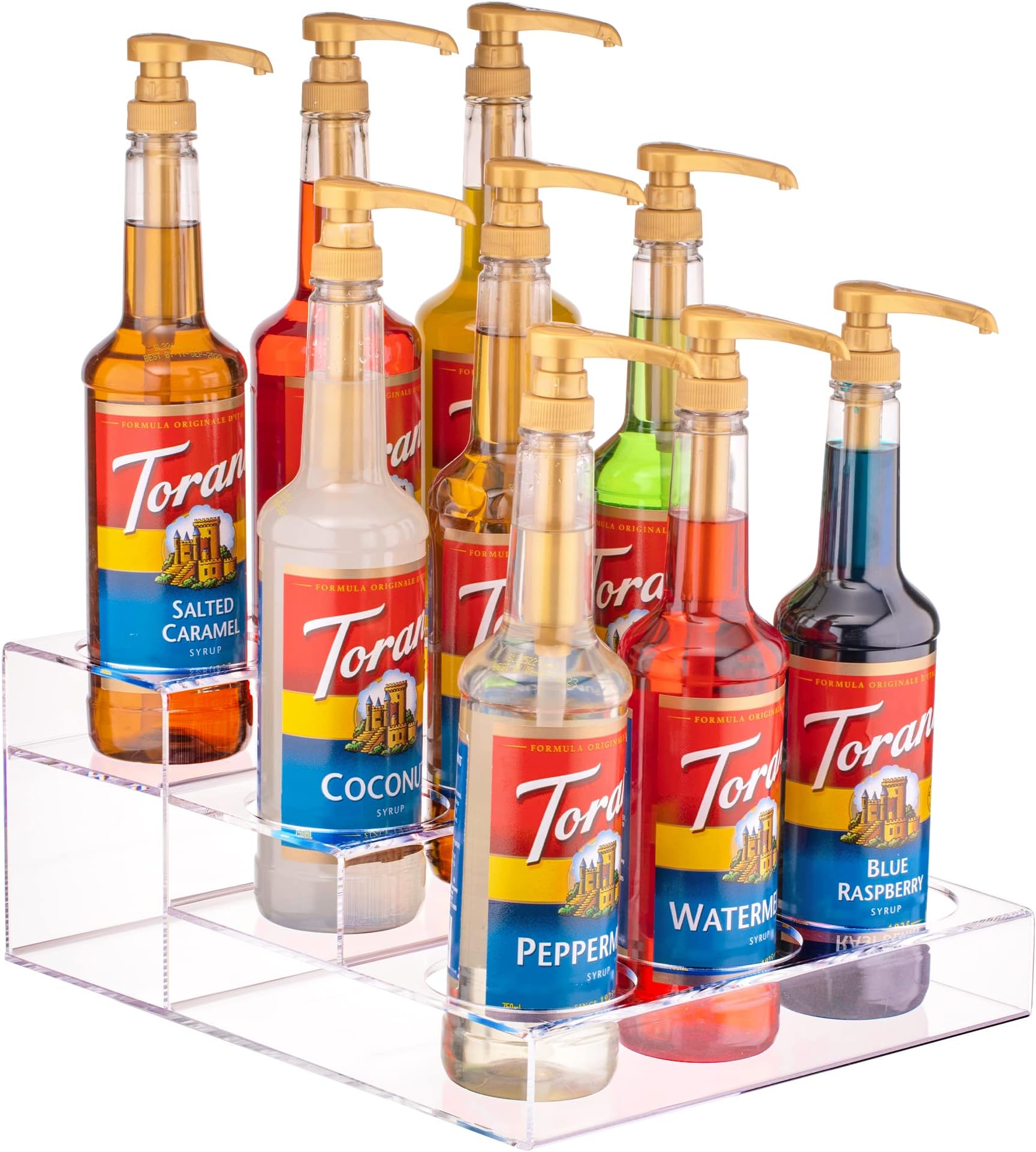 Amazon.com: Acrylic Coffee Syrup Organizer Rack | 9 Bottles, 3 Tier ...