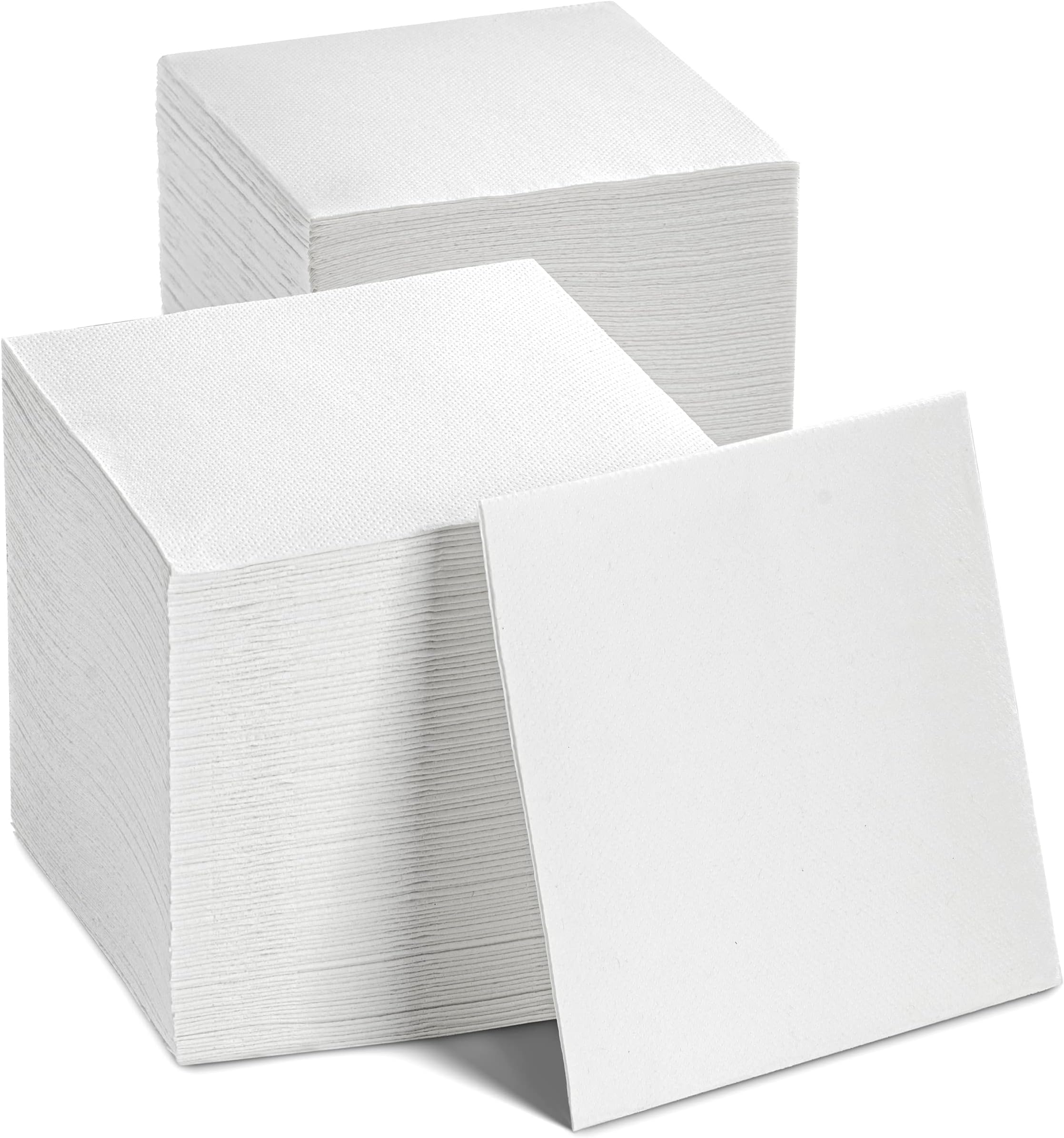 Amazon.com: 200 Count Napkins 2 Ply Plain White Beverage Napkins ...