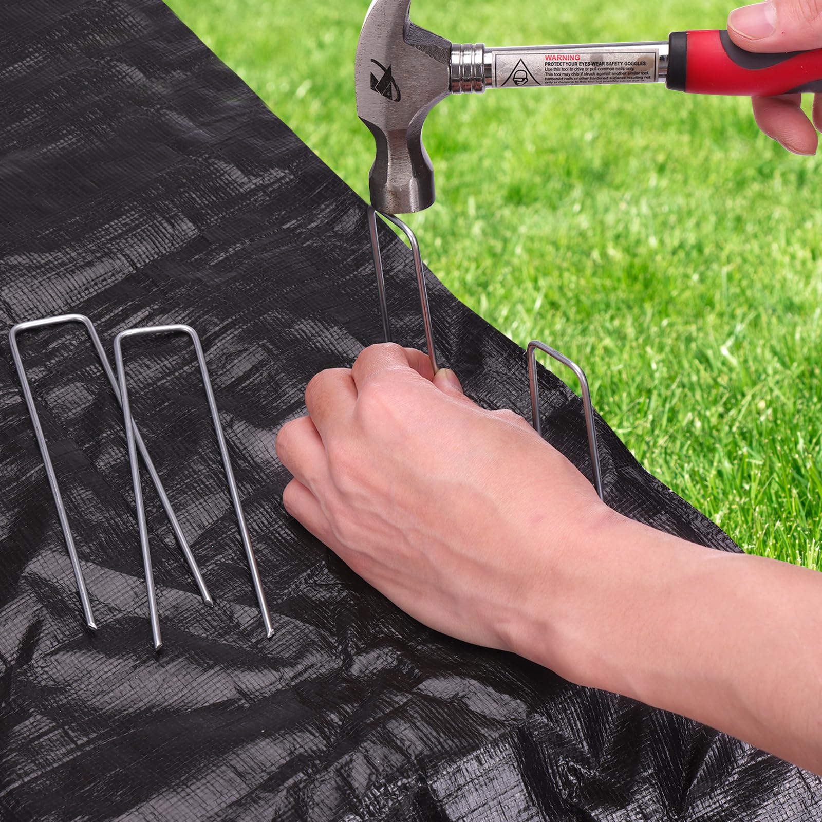 Snapklik.com : 6 Inch 25pcs Landscape Staples, 11 Gauge Galvanized ...