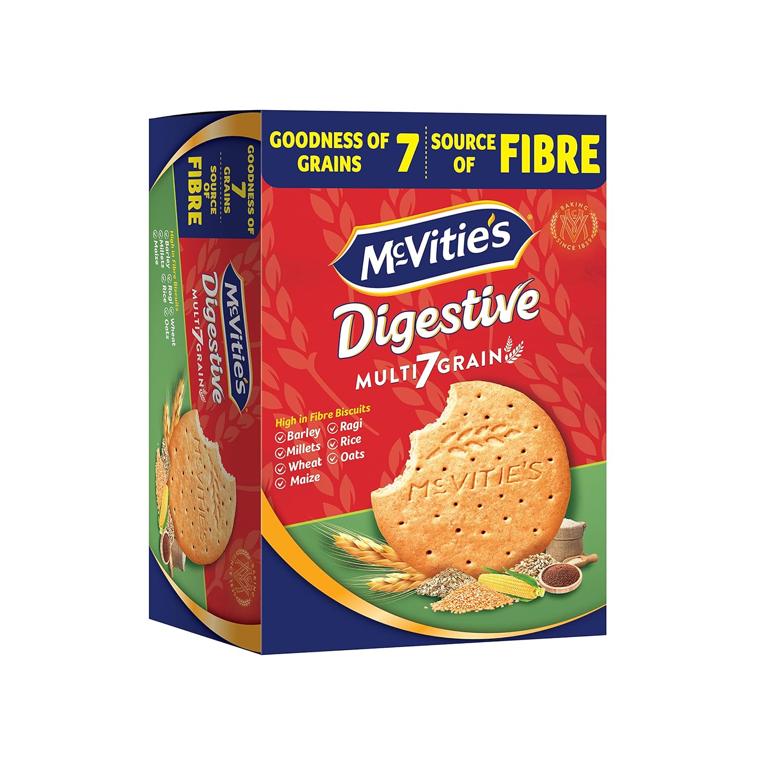 McVitie's Digestive Multi 7 Grain Biscuits with Barley, Ragi, Oats ...