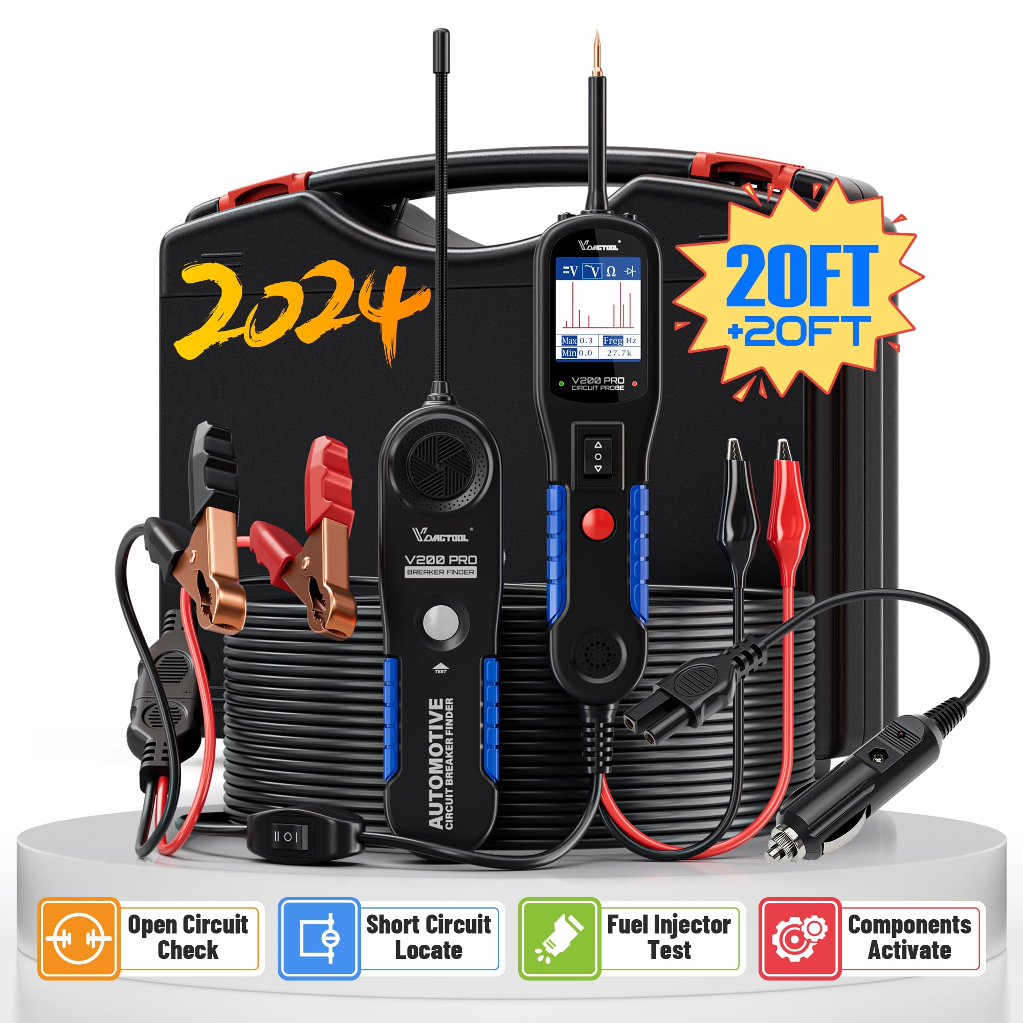 VDIAGTOOL V200 Pro Automotive Power Circuit Probe Tester Breaker Finder ...