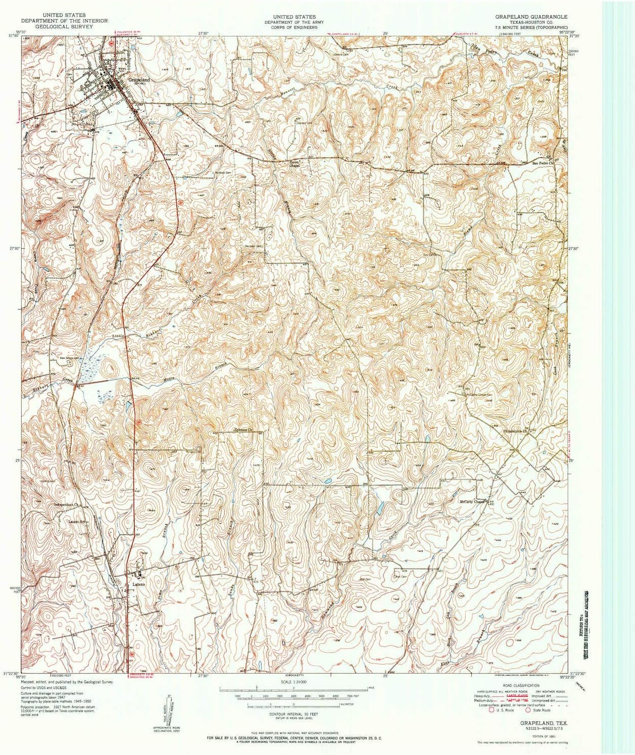 Amazon.com : YellowMaps Grapeland TX topo map, 1:24000 Scale, 7.5 X 7.5 ...