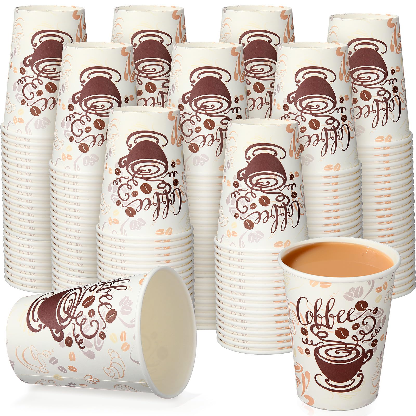 Gerrii 500 Pack Disposable Coffee Cups, Paper Coffee Cups Hot/Cold ...
