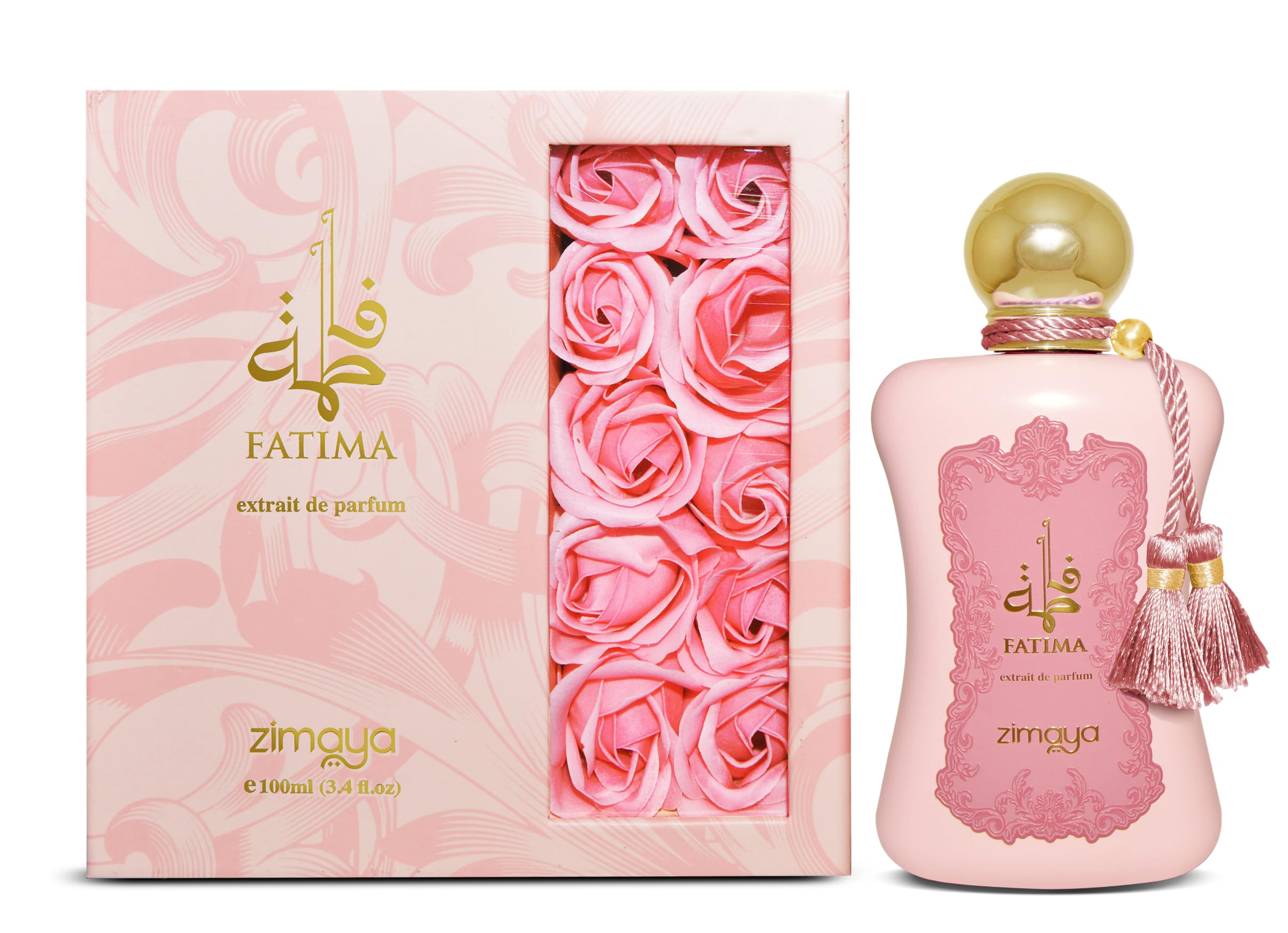 Amazon.com : Zimaya Fatima Pink Extrait de Parfum for Women, 3.4 Ounce ...