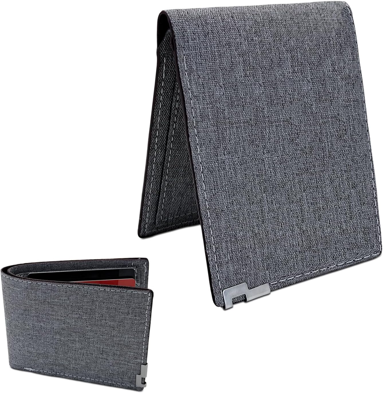 Amazon.com: WisePoint Mens Slim Wallet, Denim Fabric Men's Wallet ...