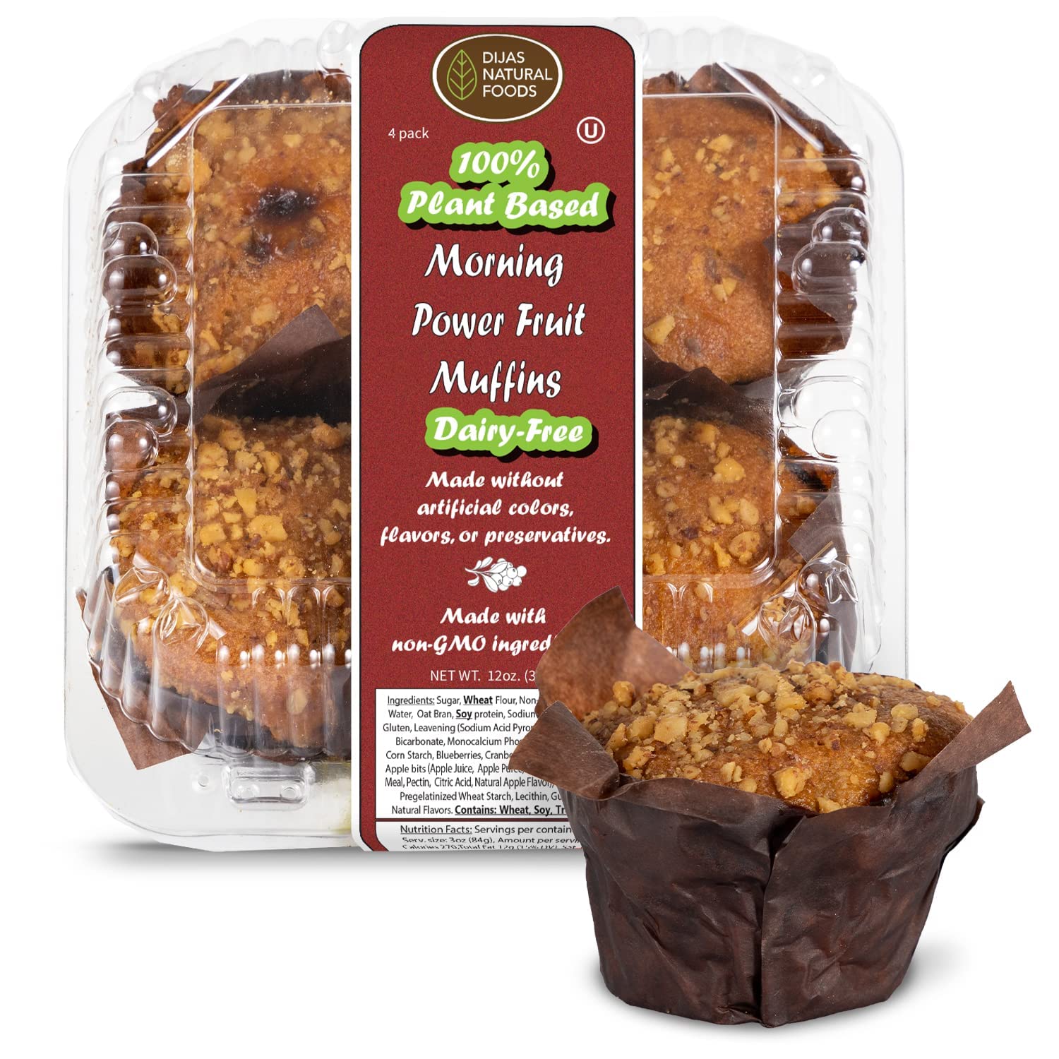 Amazon.com: DIJAS Natural Foods Vegan 16ct Muffins 100% Plant-based ...
