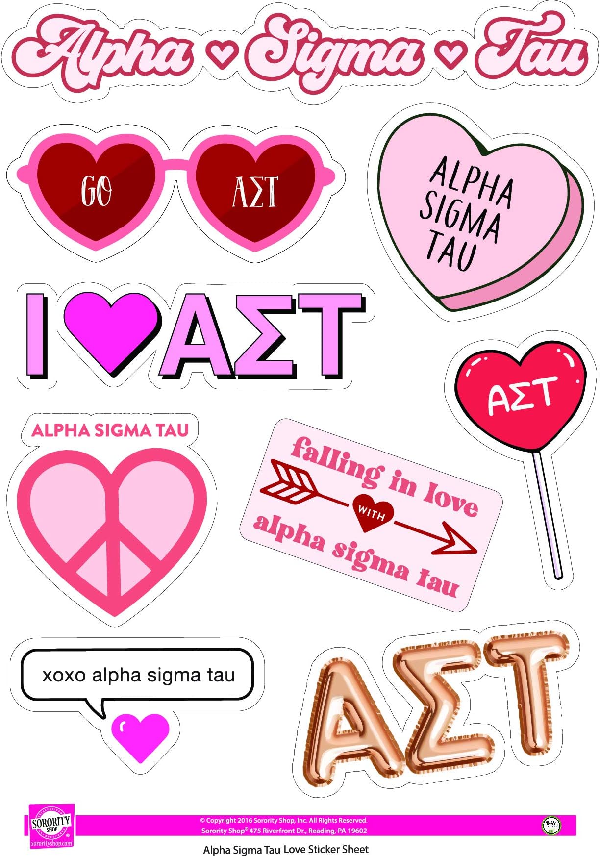 Amazon.com: Phi Sigma Sigma - Sticker Sheet - Love Theme