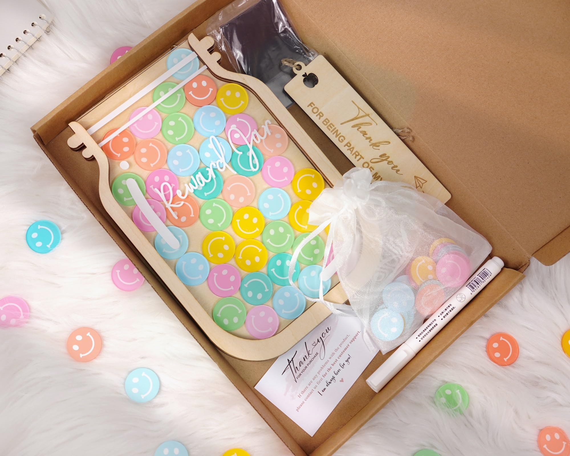 Snapklik.com : Large 11"x8" DIY 60 Tokens School Magnetic Reward Jar For Classroom Kids Teacher ...