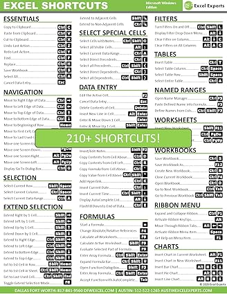 Microsoft Excel Laminated Two-Sided Keyboard Shortcut Guide - Windows Edition: Excel Experts ...