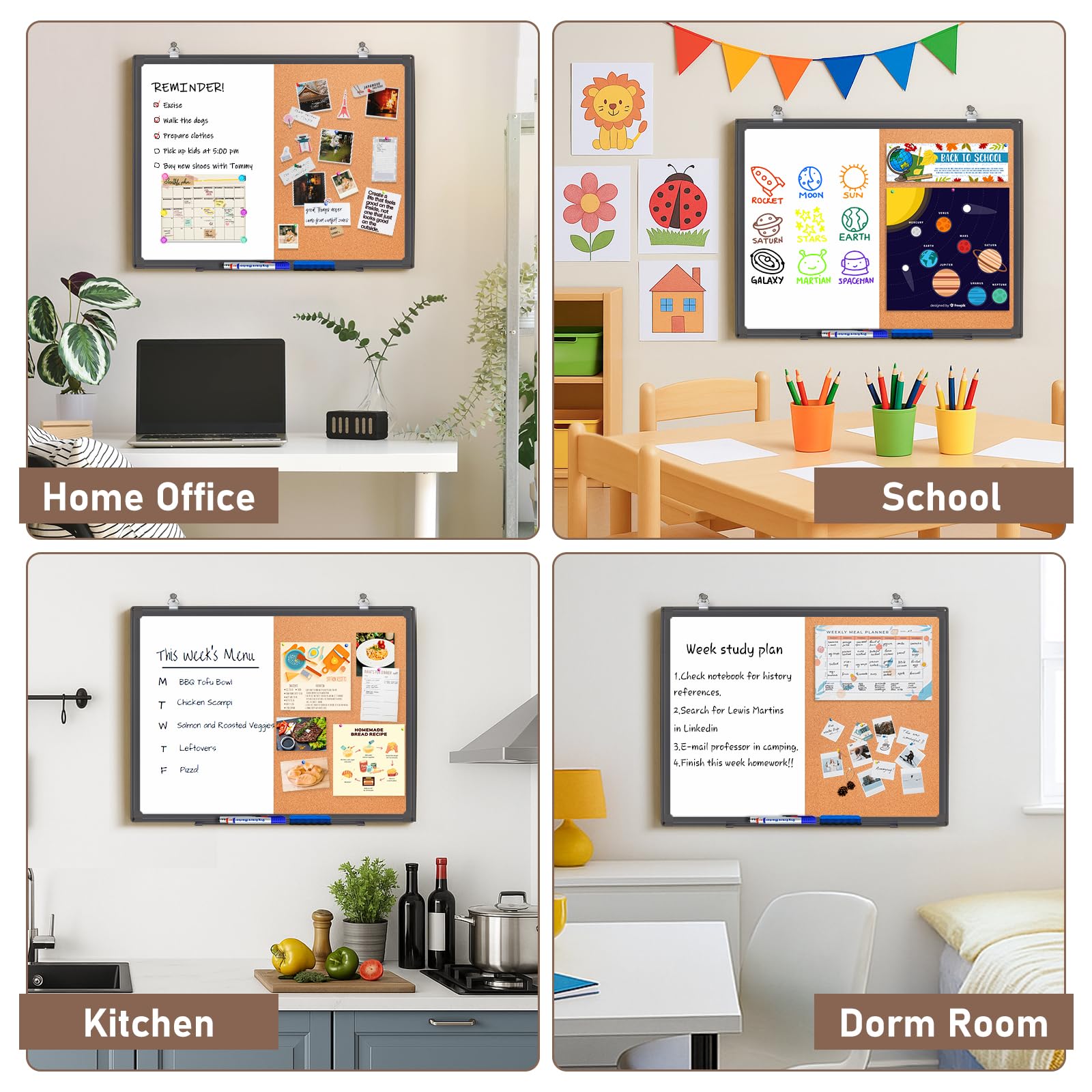 Fridge Calendar Double Sided Dry Erase Board Magnetic White Board And ...