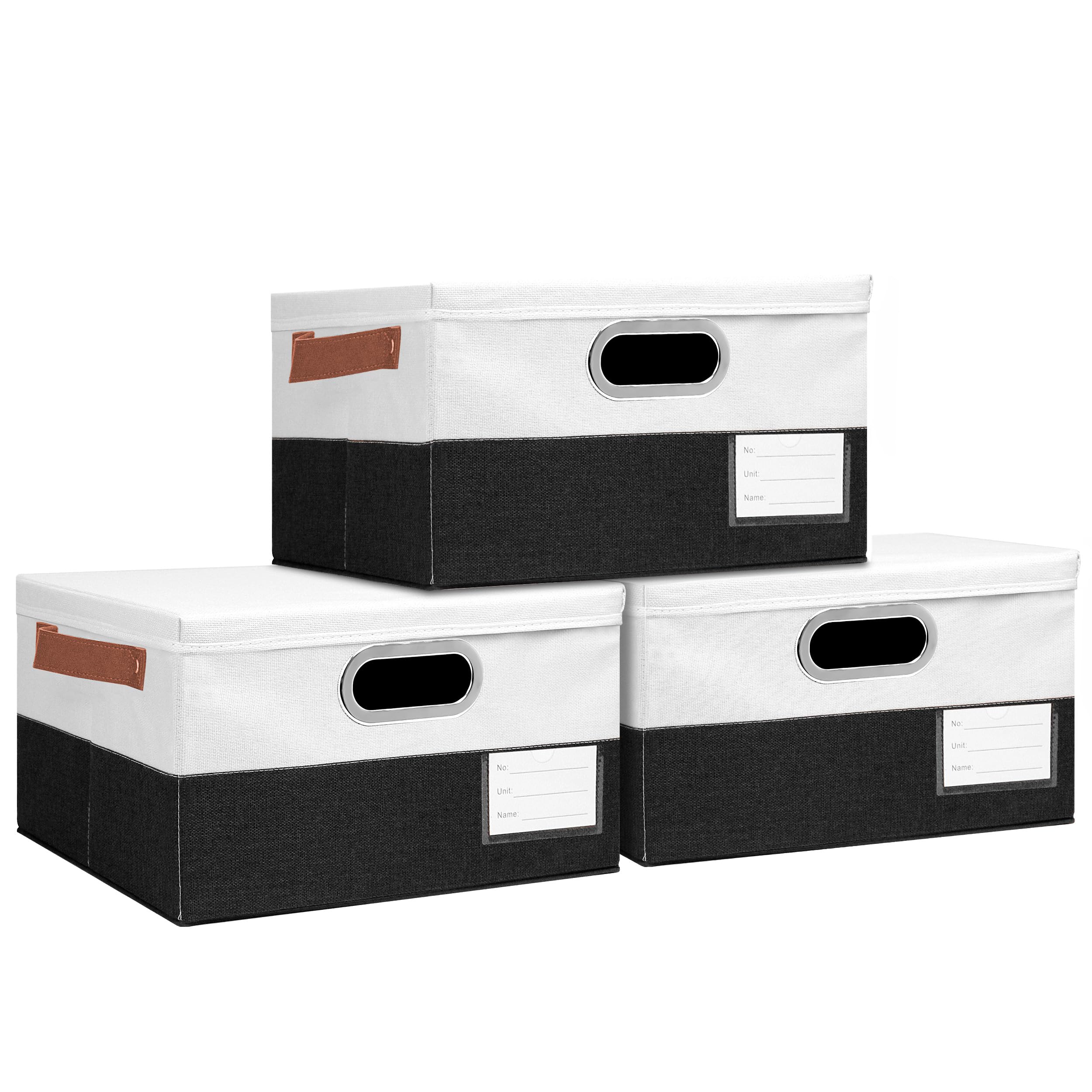 Amazon.com - Foldable Fabric Storage Boxes with Lids, Collapsible ...