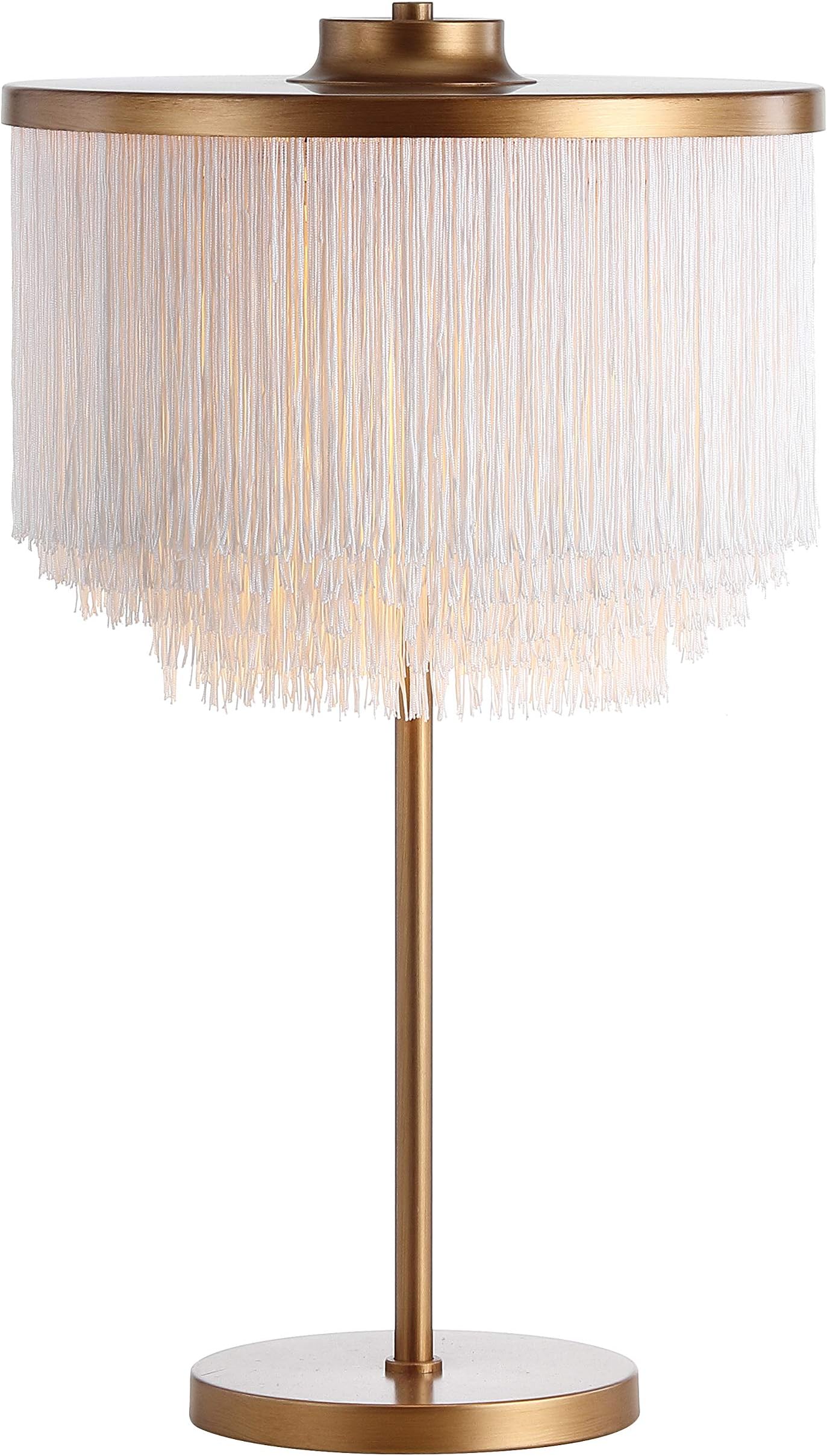 Decor Therapy Framboise Fringe Shade Table Lamp, Gold Leaf - Amazon.com