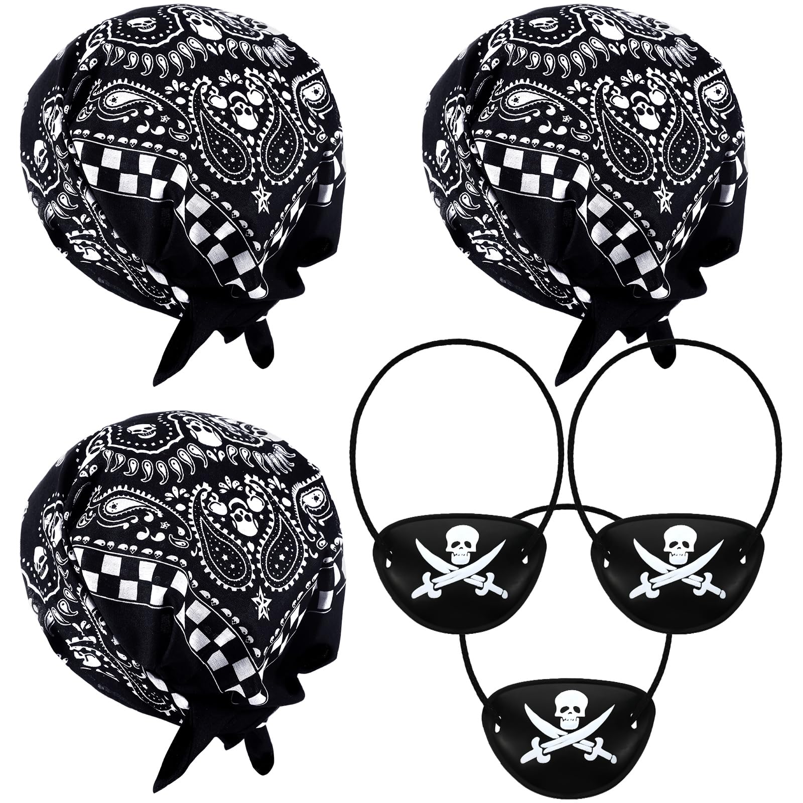 Amazon.com: Geyoga 6 Pcs Bandana Eye Patch Set, Costume Accessory for ...